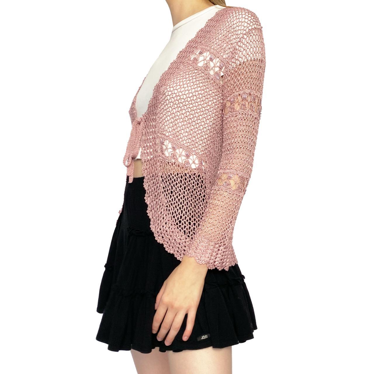 fairy pink crochet cardigan Cute dusty pink crochet... - Depop