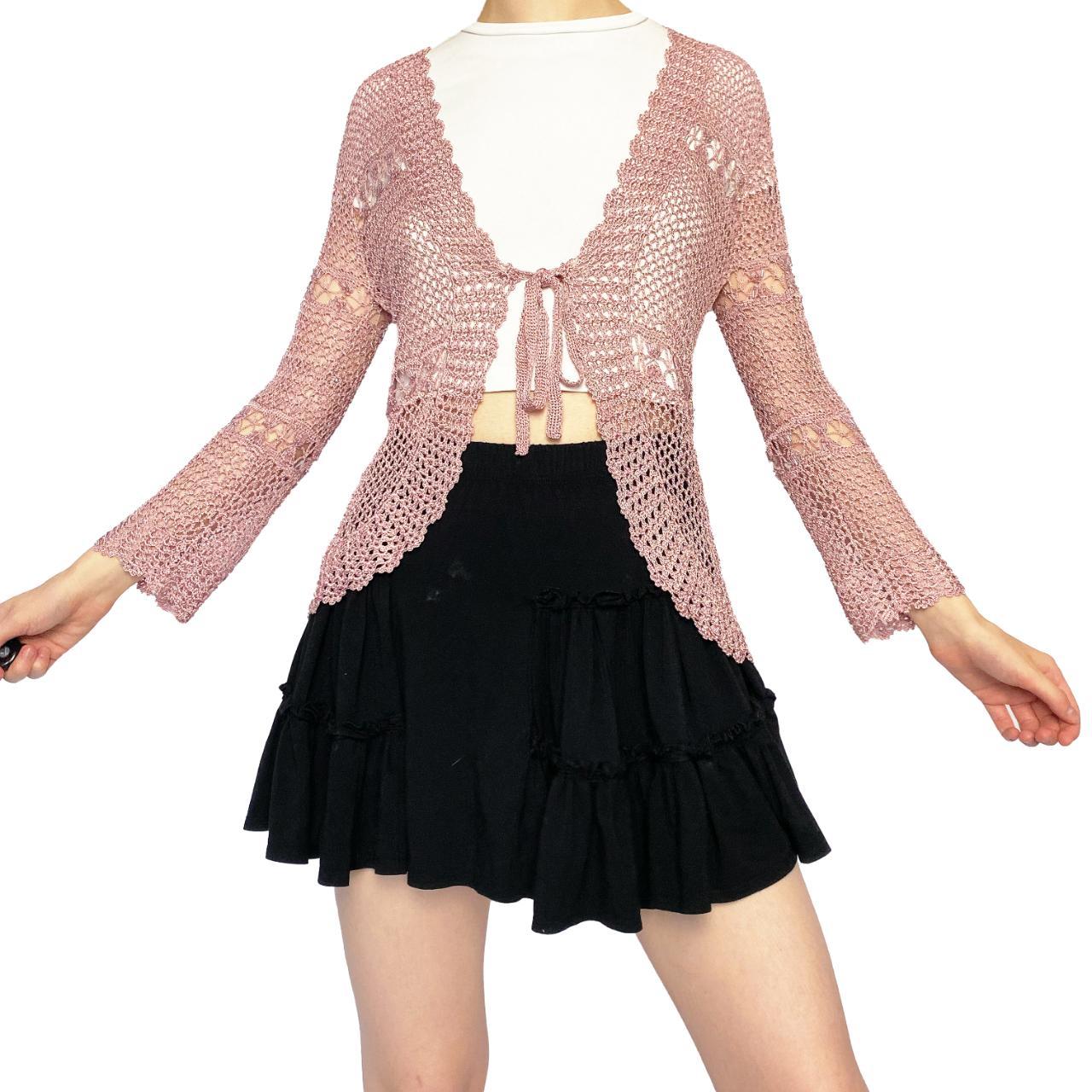 fairy pink crochet cardigan Cute dusty pink crochet... - Depop