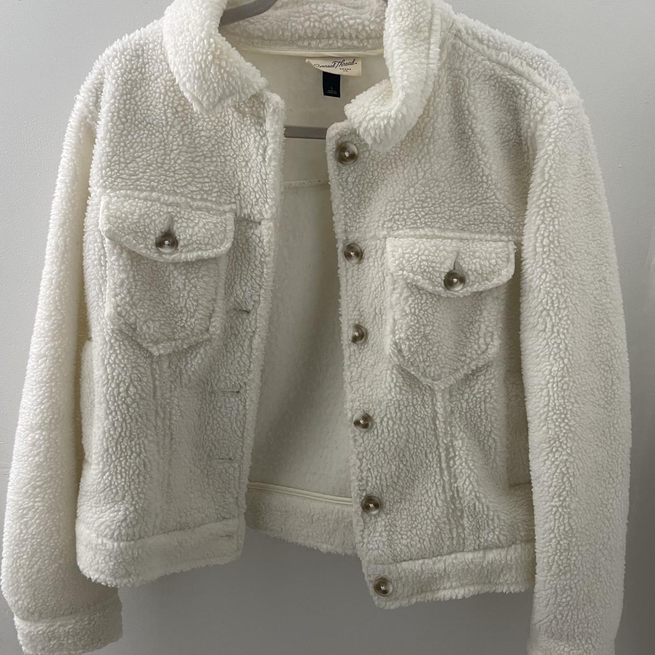 Small White Universal Thread Shacket. Good used... - Depop