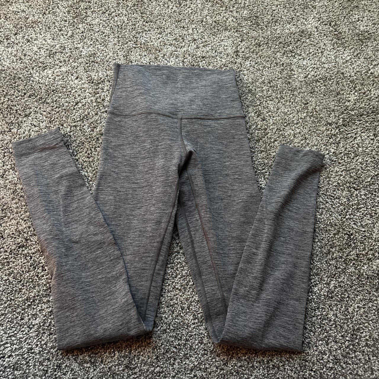 heathered grey lululemon leggings. size 2 align 28”... - Depop