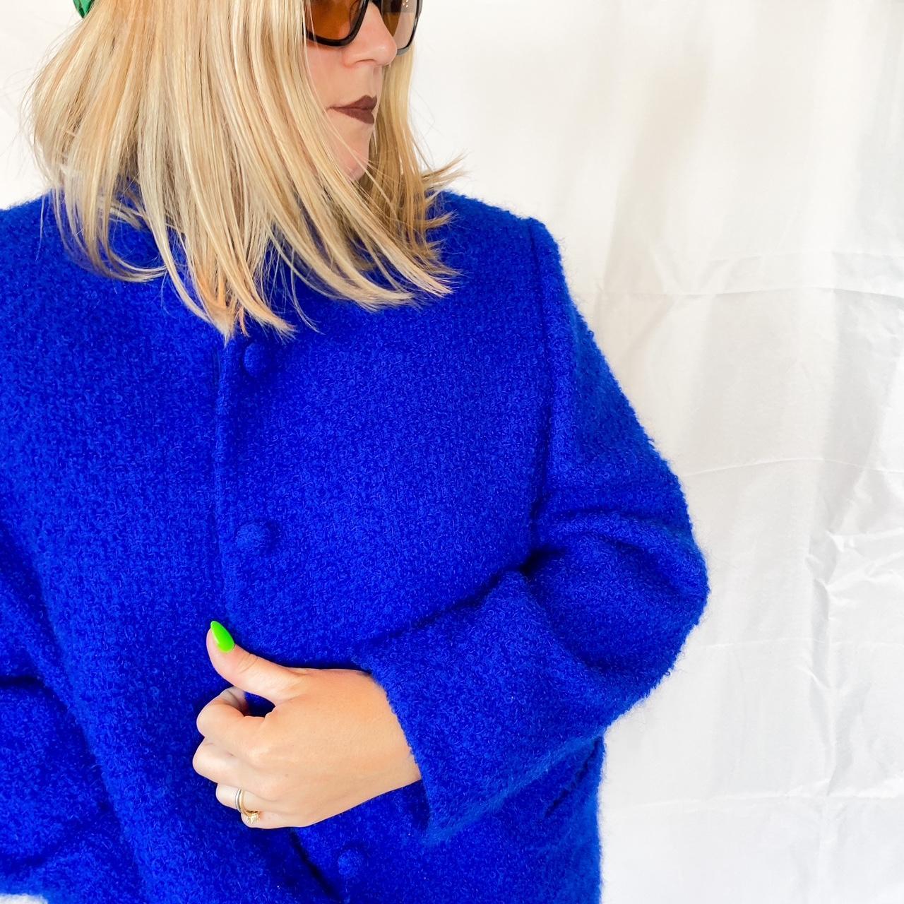 Stunning blue vintage jacket. Button up front and... - Depop