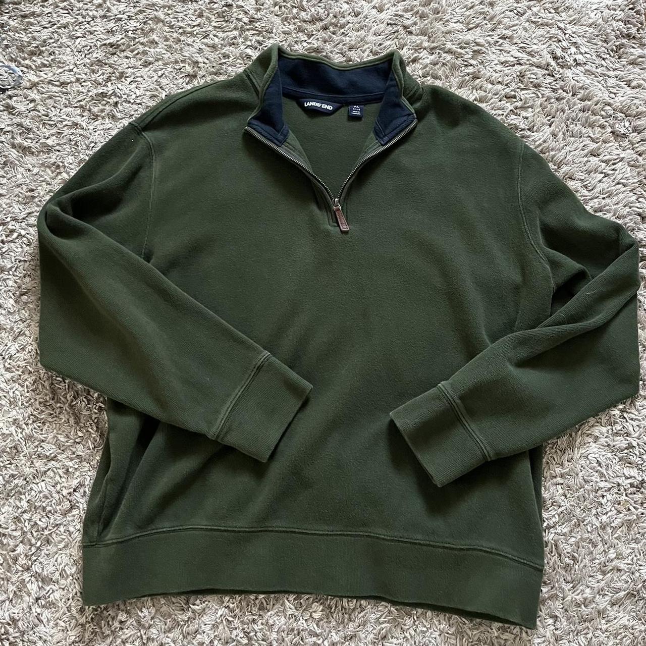 XL Lands’ End quarter zip sweatshirt, worn a few... - Depop