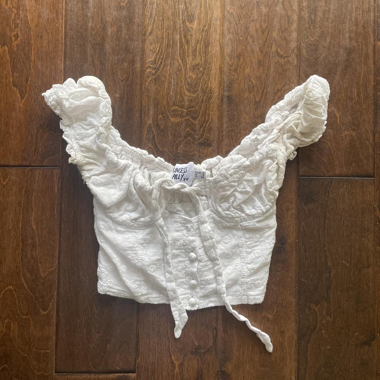Princess Polly Womens White Blouse Depop