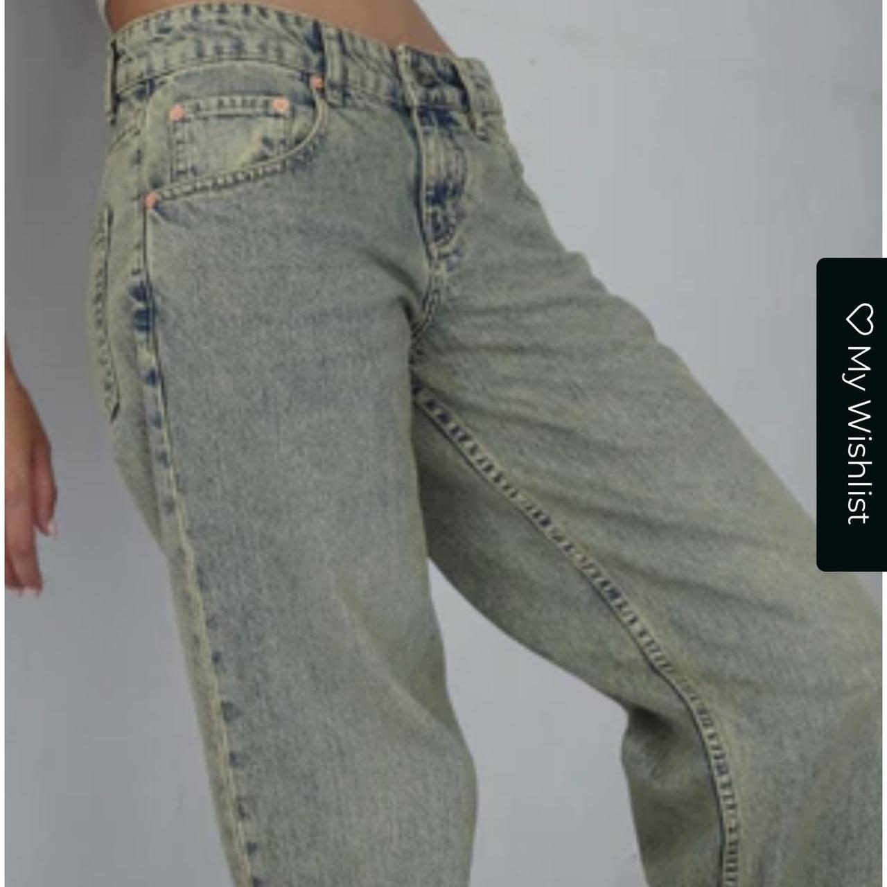 Motel rocks low rise parallel jeans in Sandy Blue... - Depop