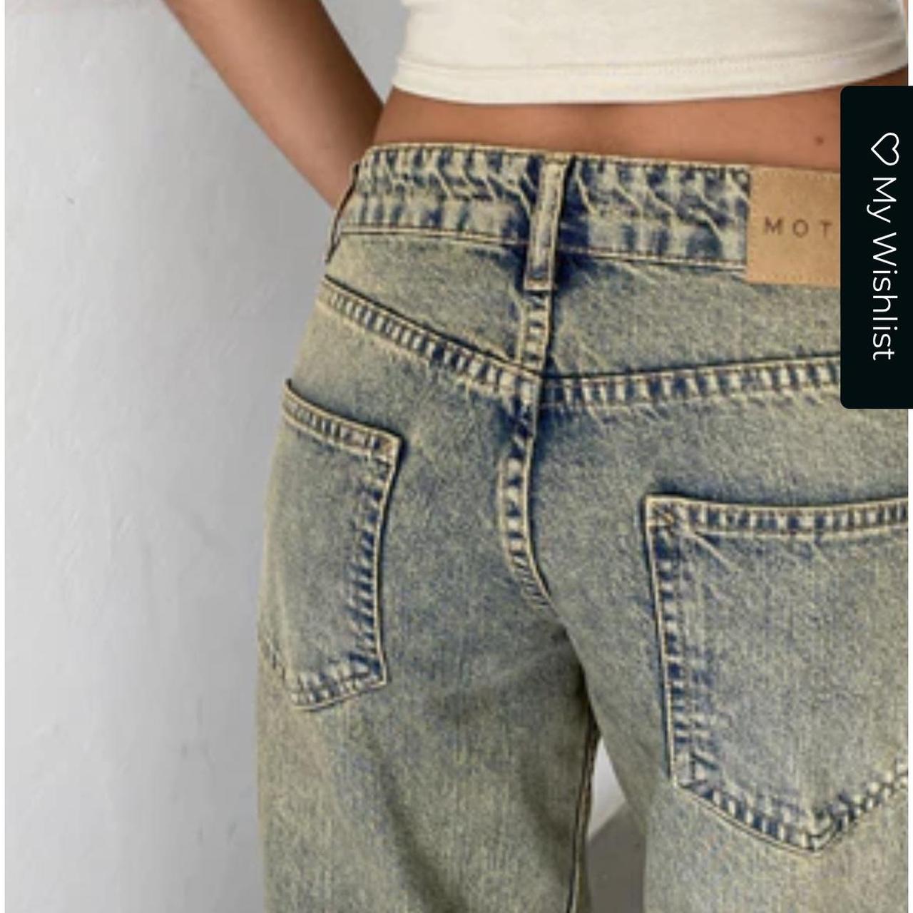 Motel rocks low rise parallel jeans in Sandy Blue... - Depop