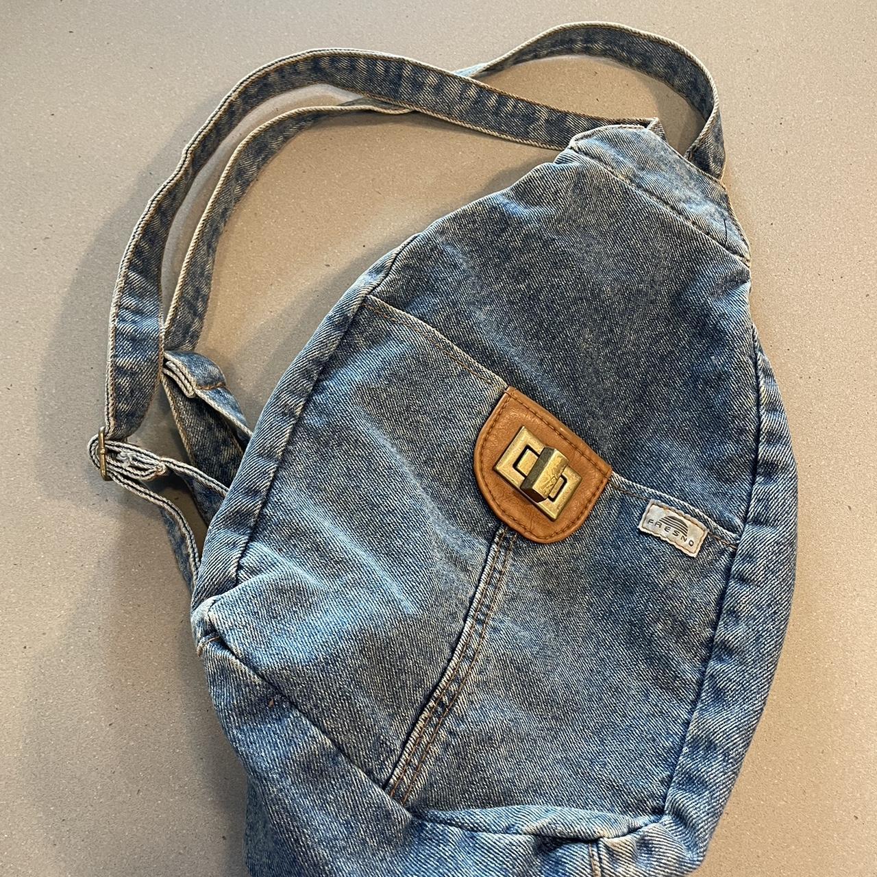 Repurposed denim backpack handmade Free shipping - Depop