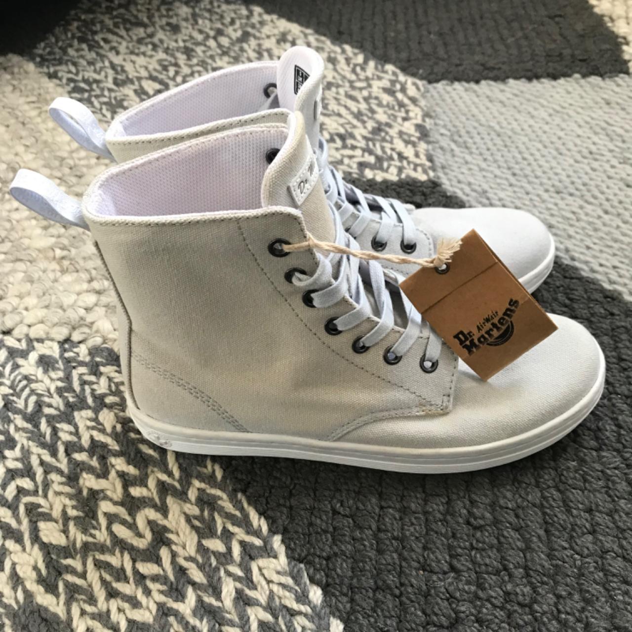 DR MARTENS | Hackney Canvas Boot Sz38 Light grey... - Depop