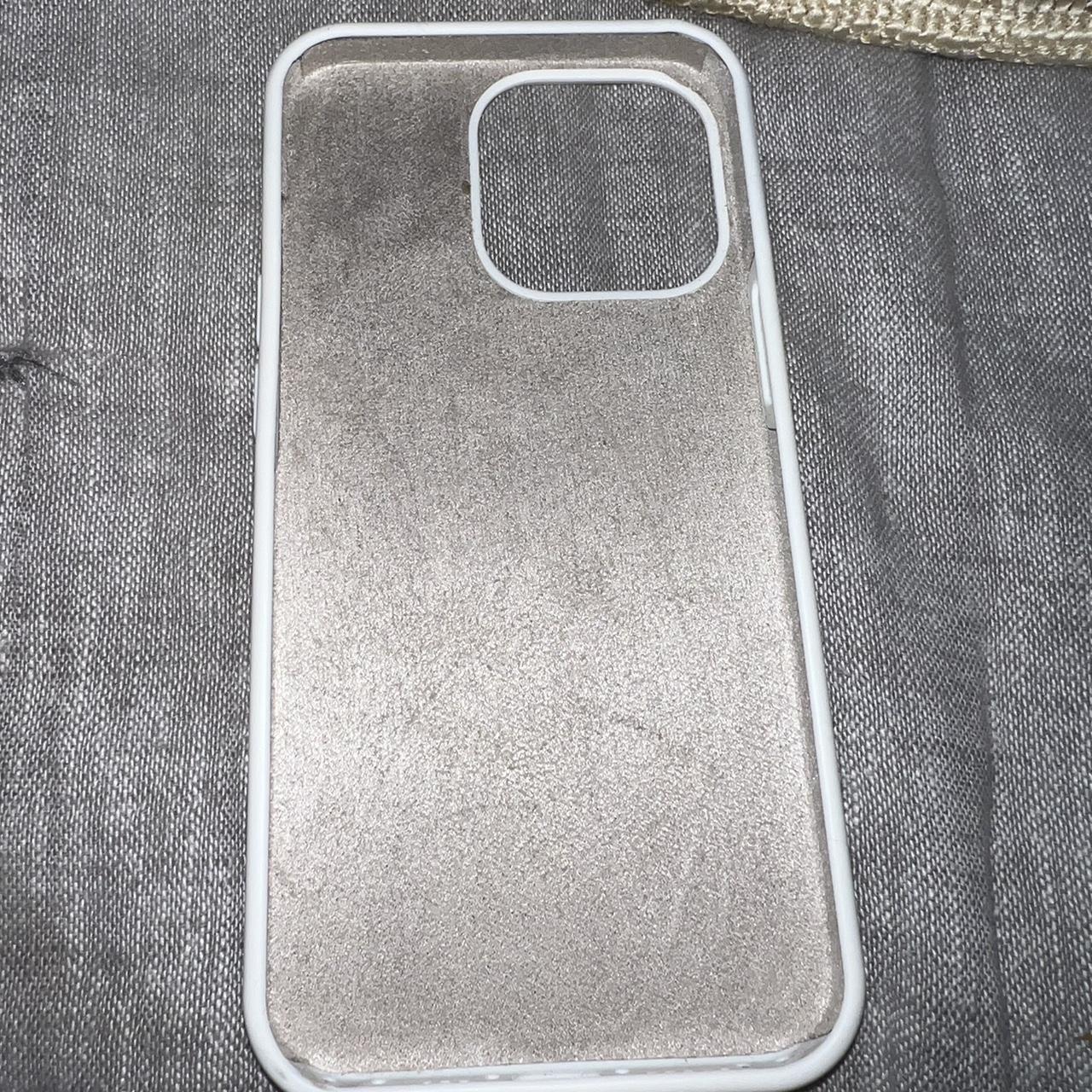 White iphone 13 pro phone case with stitch pop socket - Depop