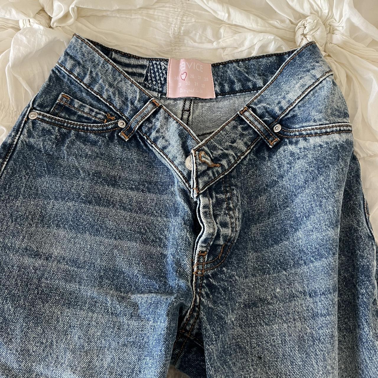 Revive Denim Deep V Jeans Size 25 - Depop