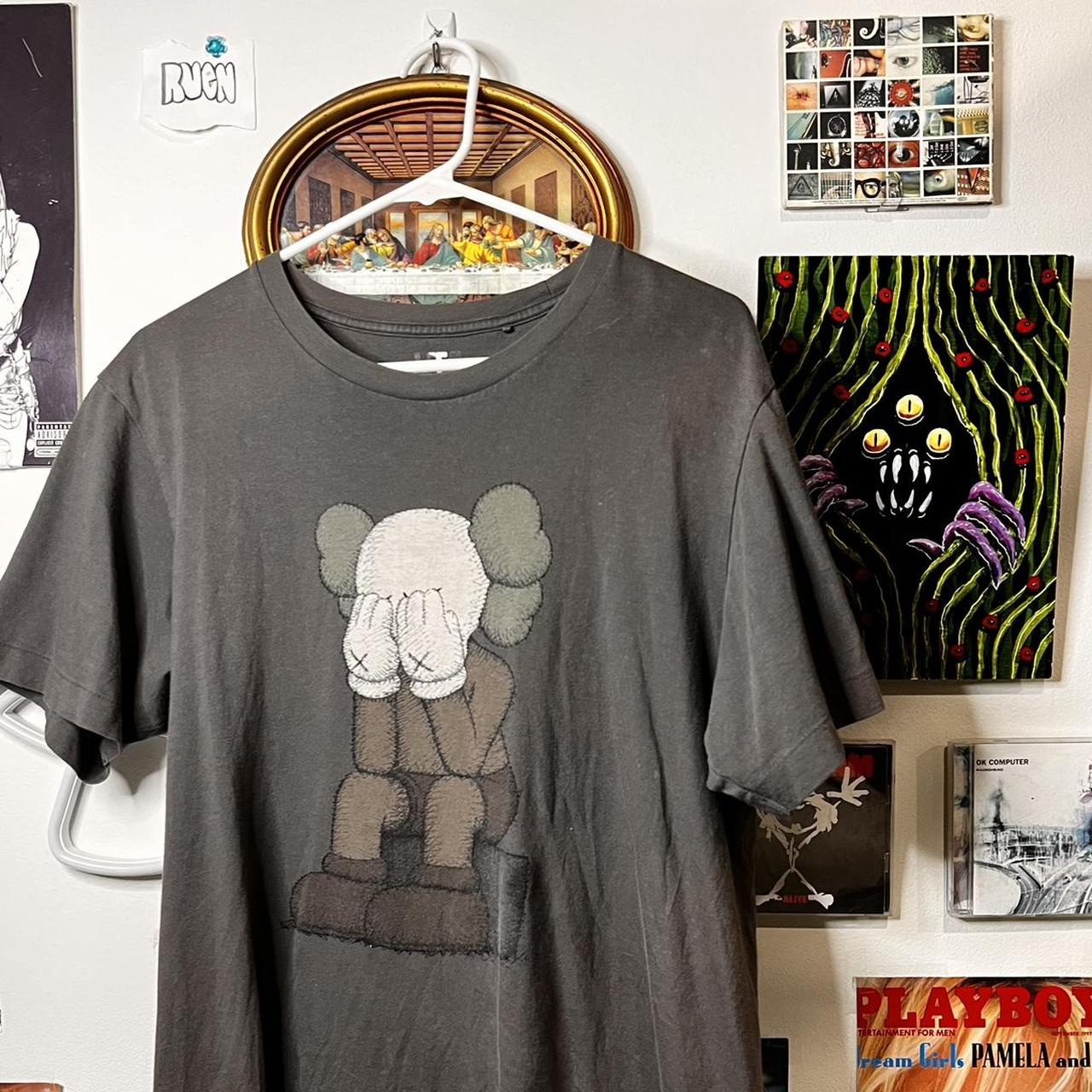 medium grey kaws t, worn #kaws #streetwear - Depop