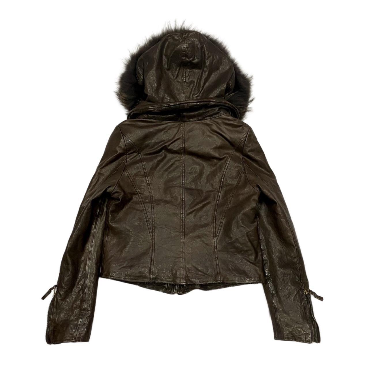 goa fur hooded leather jacket #goa #lgb... - Depop