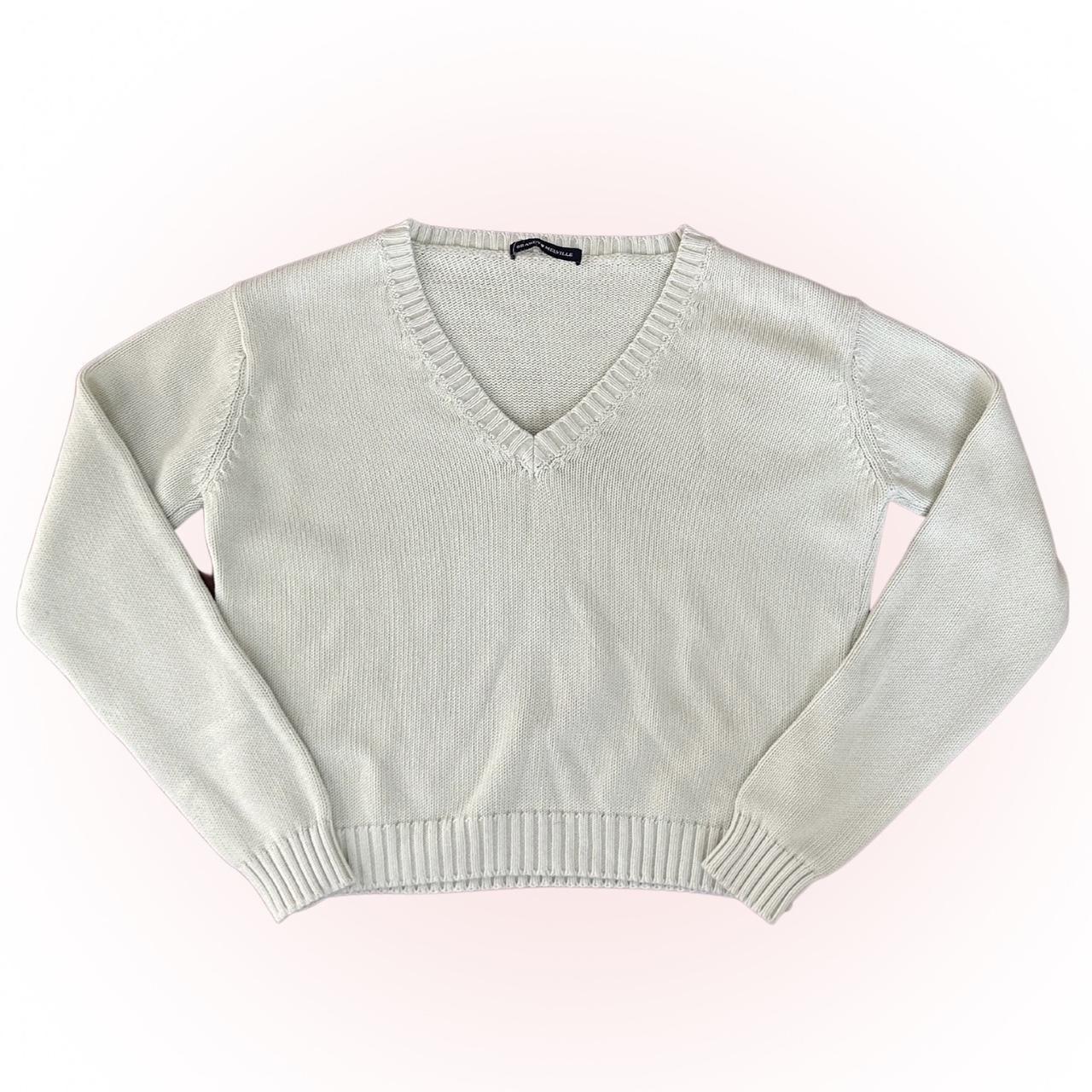 mint green brandy melville v-neck sweater ONE... - Depop