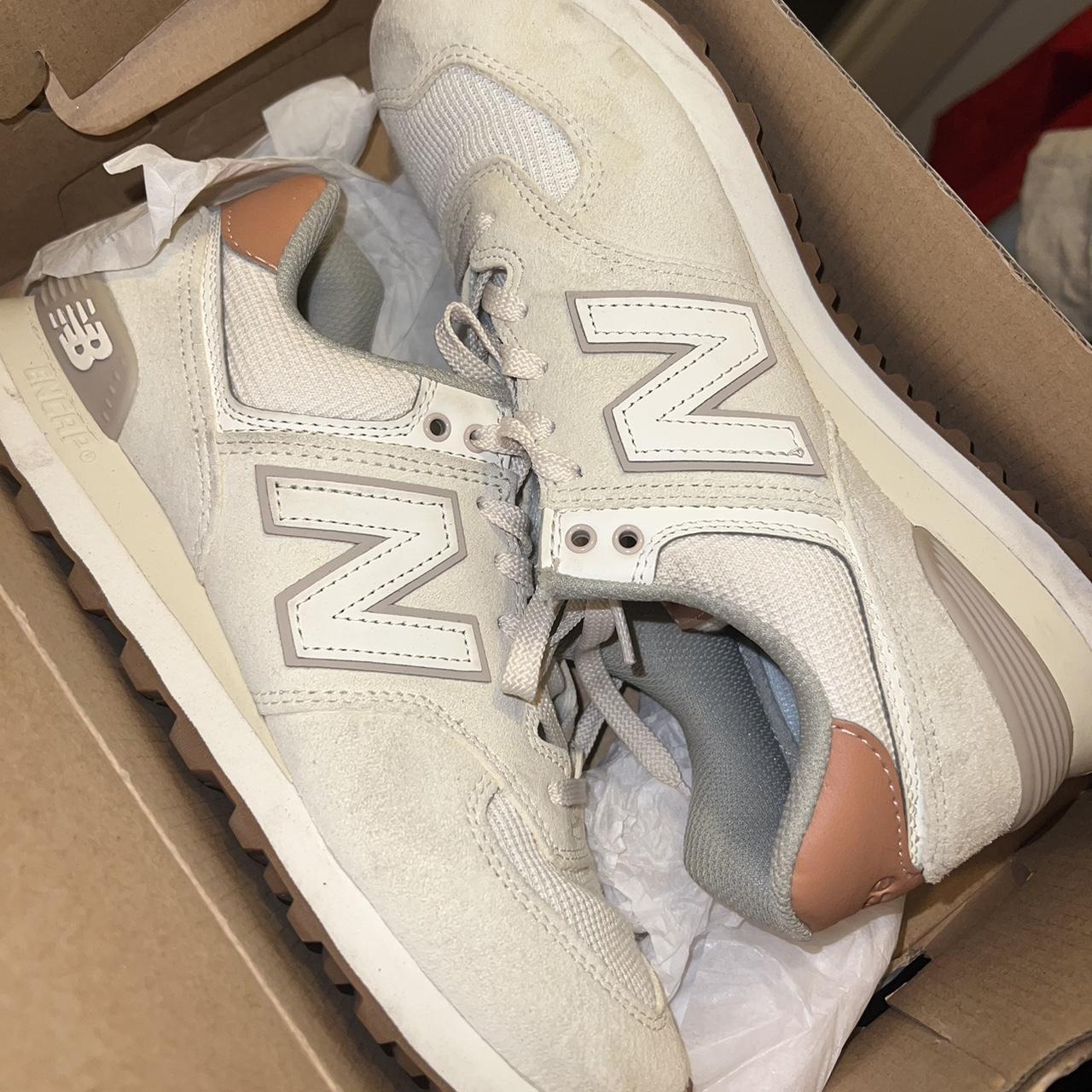 New balance Cream and light purple Worn a few times... - Depop