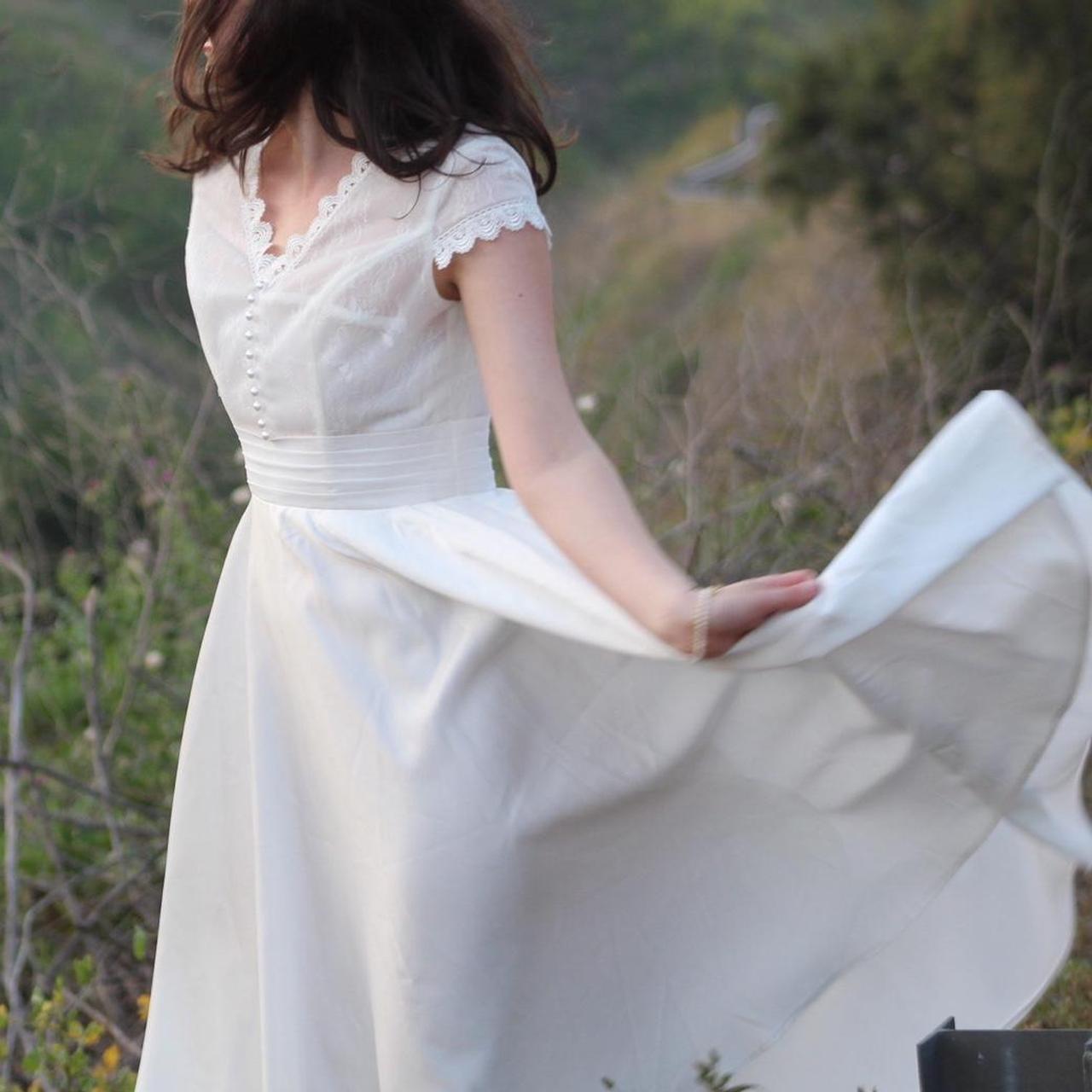 gorgeous vintage white fairytale dress perfect for... - Depop