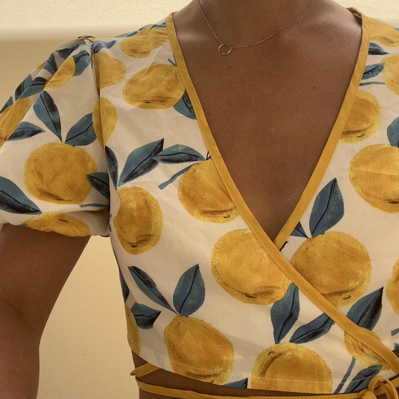 Lemon printed tie-up crop top 🍋 Perfect accessorised... - Depop