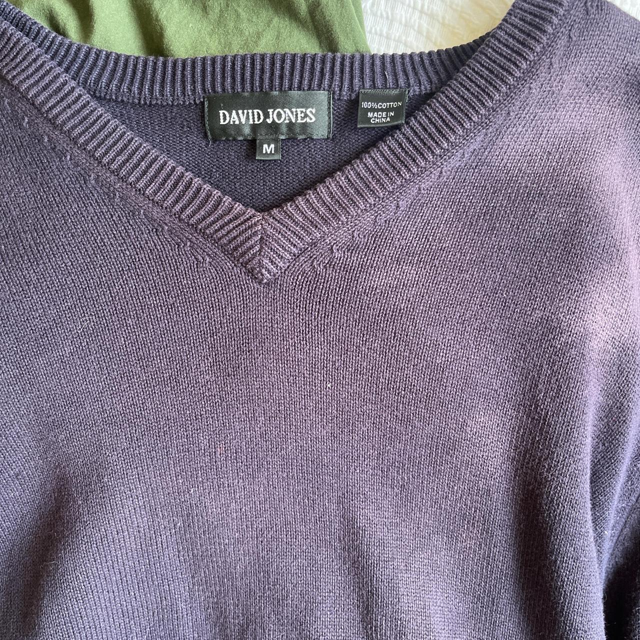 david jones 100% cotton size m sweater ☪️ navy blue... - Depop