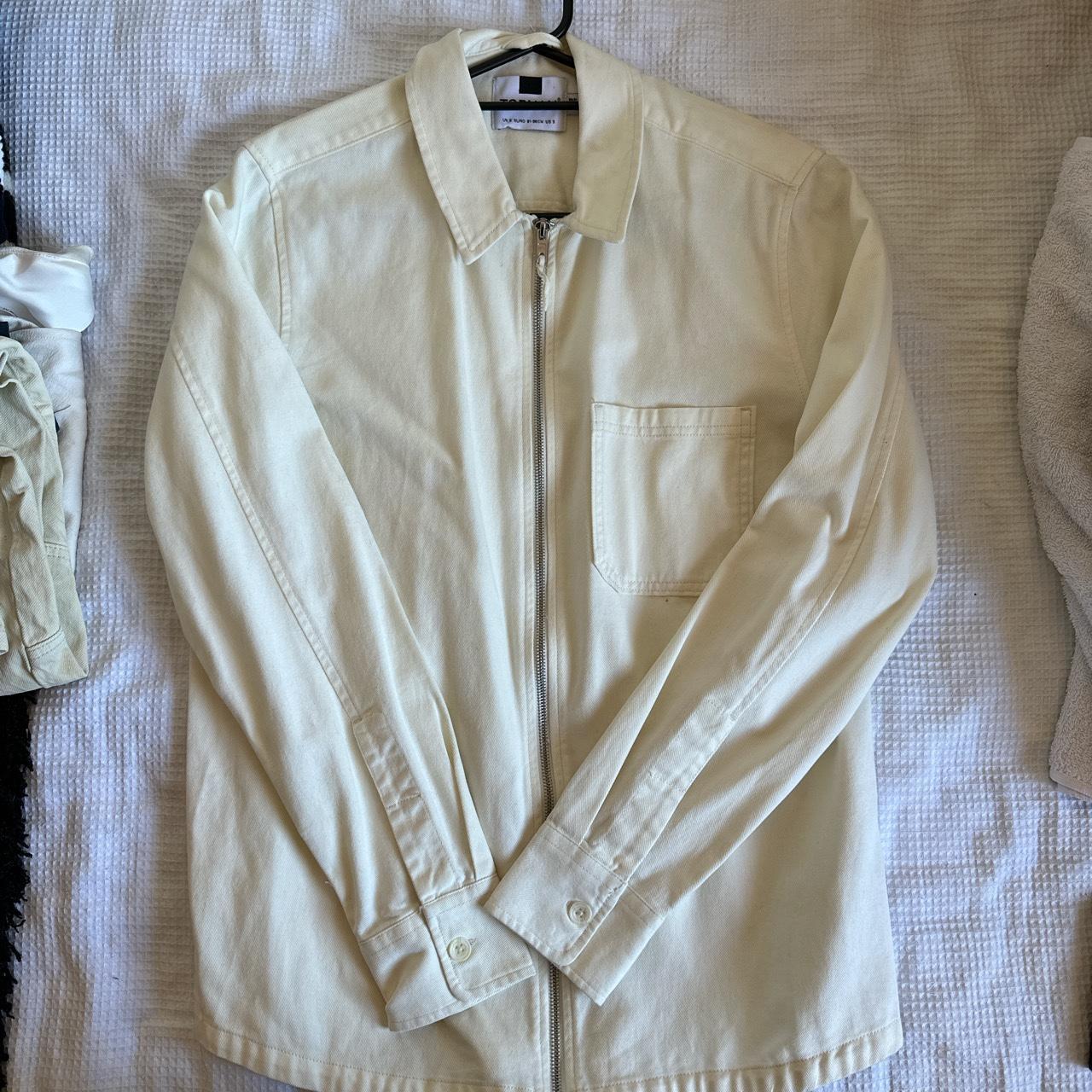 Topman off white zip jacket - Depop