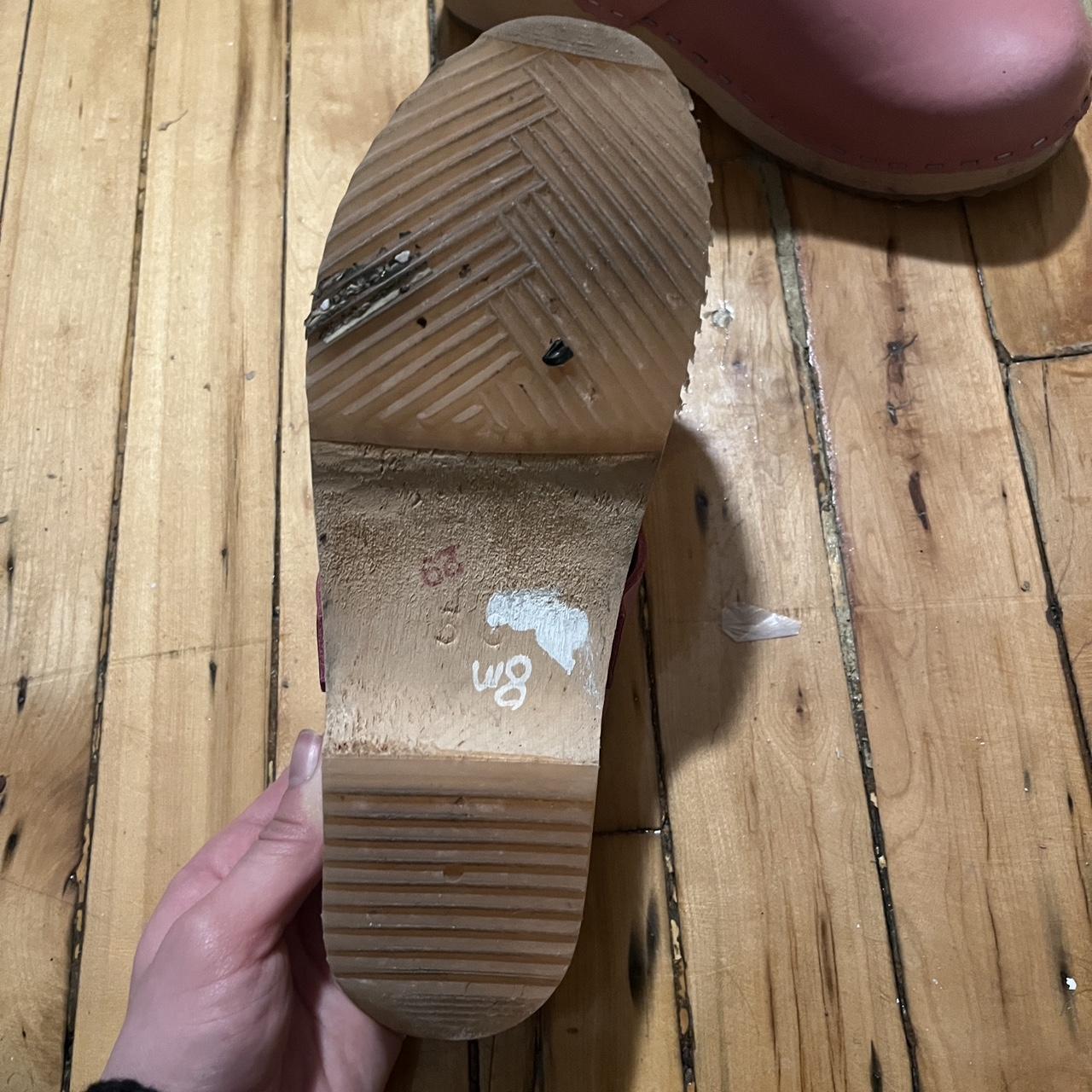 Pink Swedish clogs. In baby pink leather with wood... - Depop