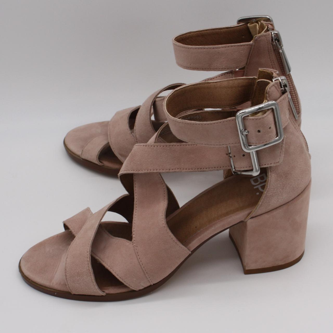 BP Women's Izzy Block Heel Sandals Shoes in Pink... - Depop