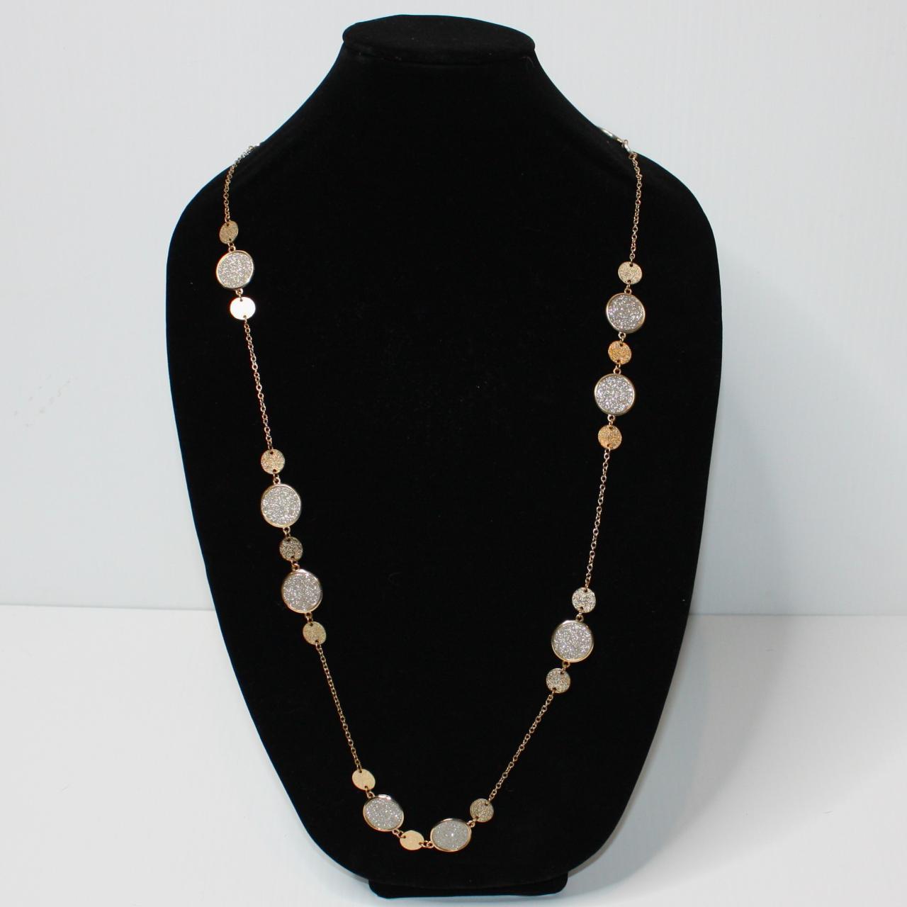 Fashionable Long Gold and Silver Disc Coin... - Depop