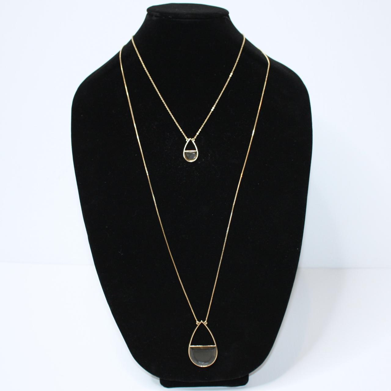 Loft Half Circle Stone Pendant Necklace Set New on... - Depop