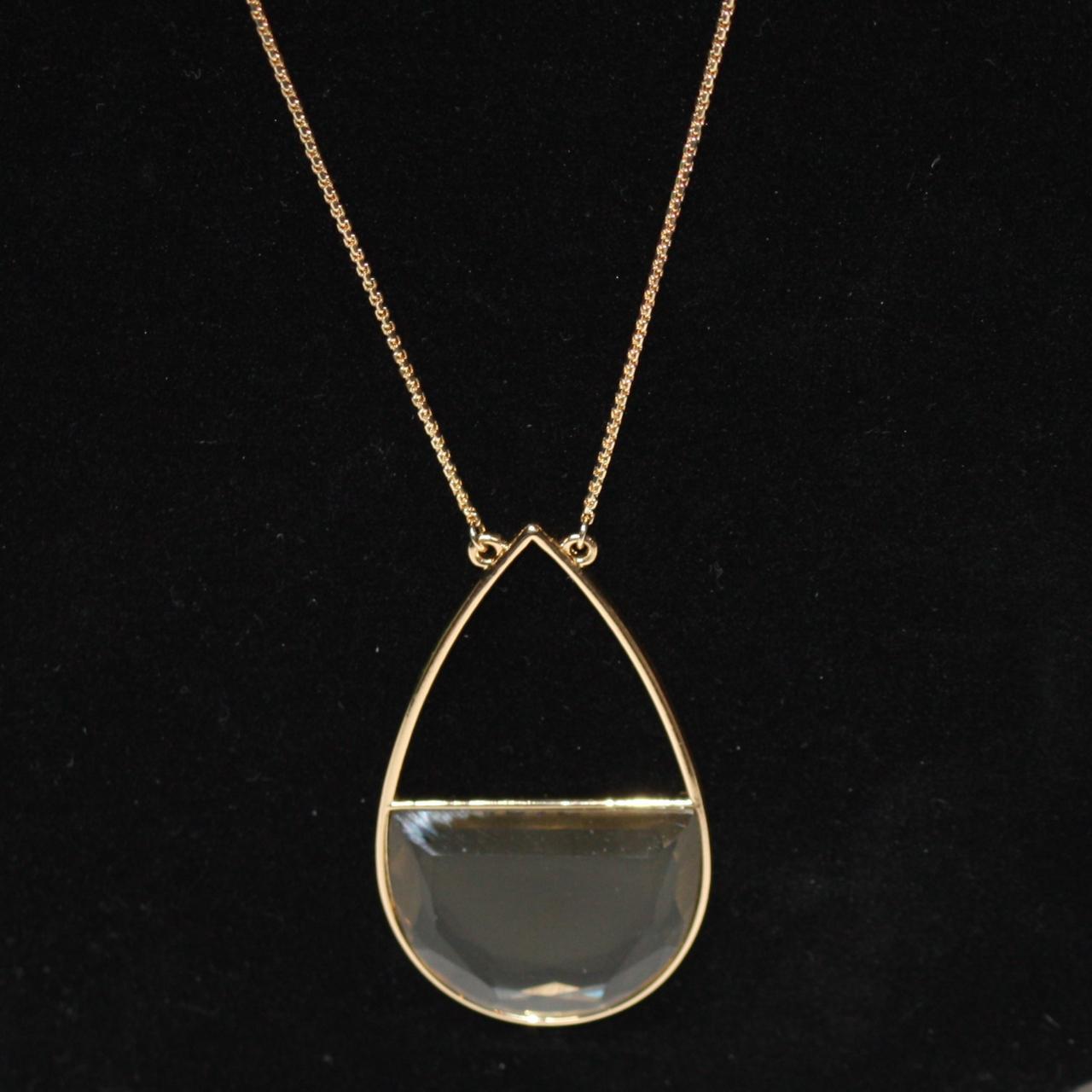 Loft Half Circle Stone Pendant Necklace Set New on... - Depop