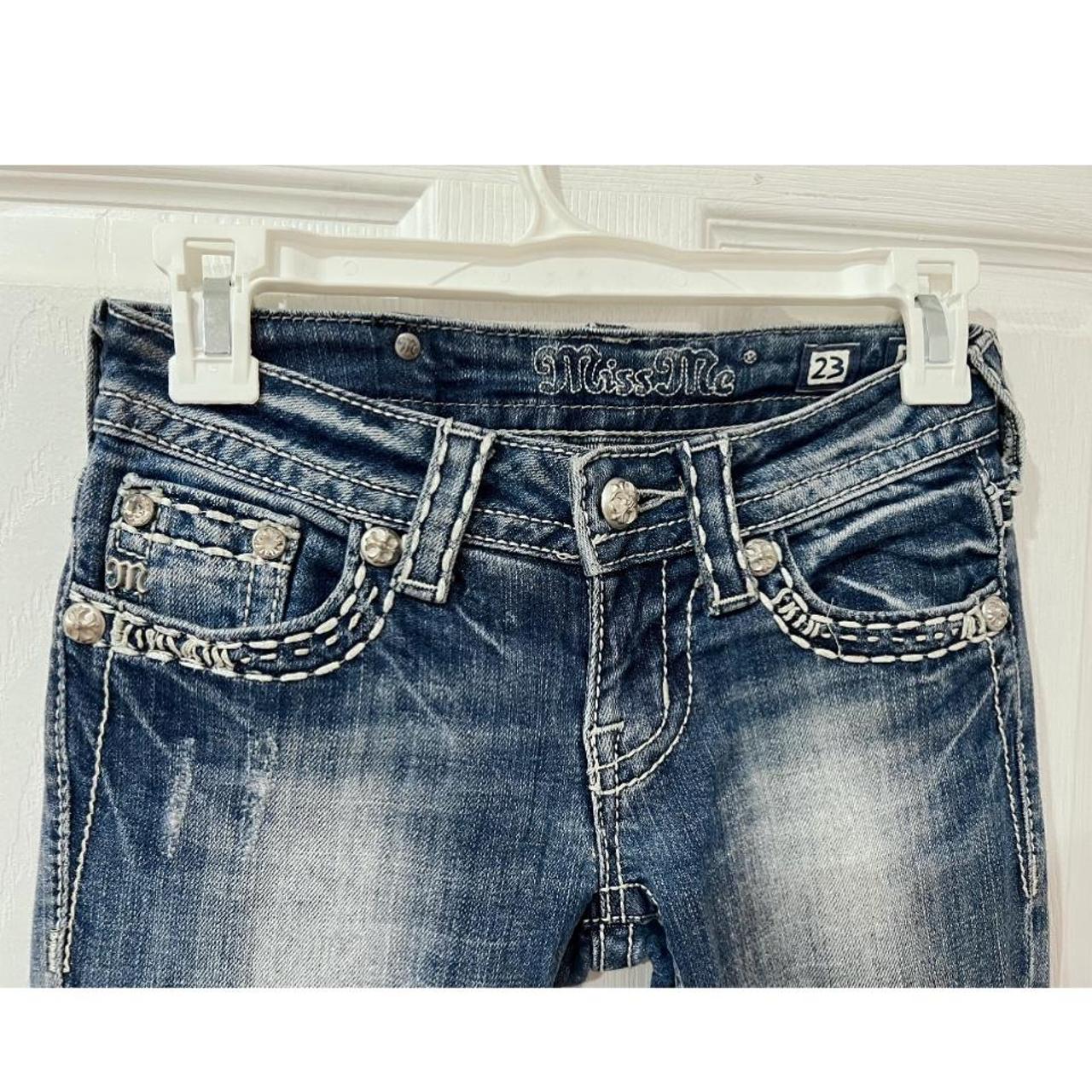 Vintage Low Rise Miss Me Jeans Bedazzled pockets,... - Depop