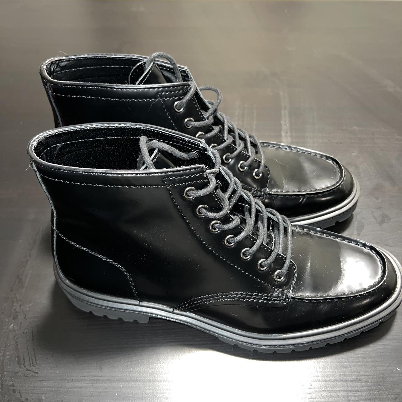 Men’s black leather boots from EXPRESS. Practically... - Depop