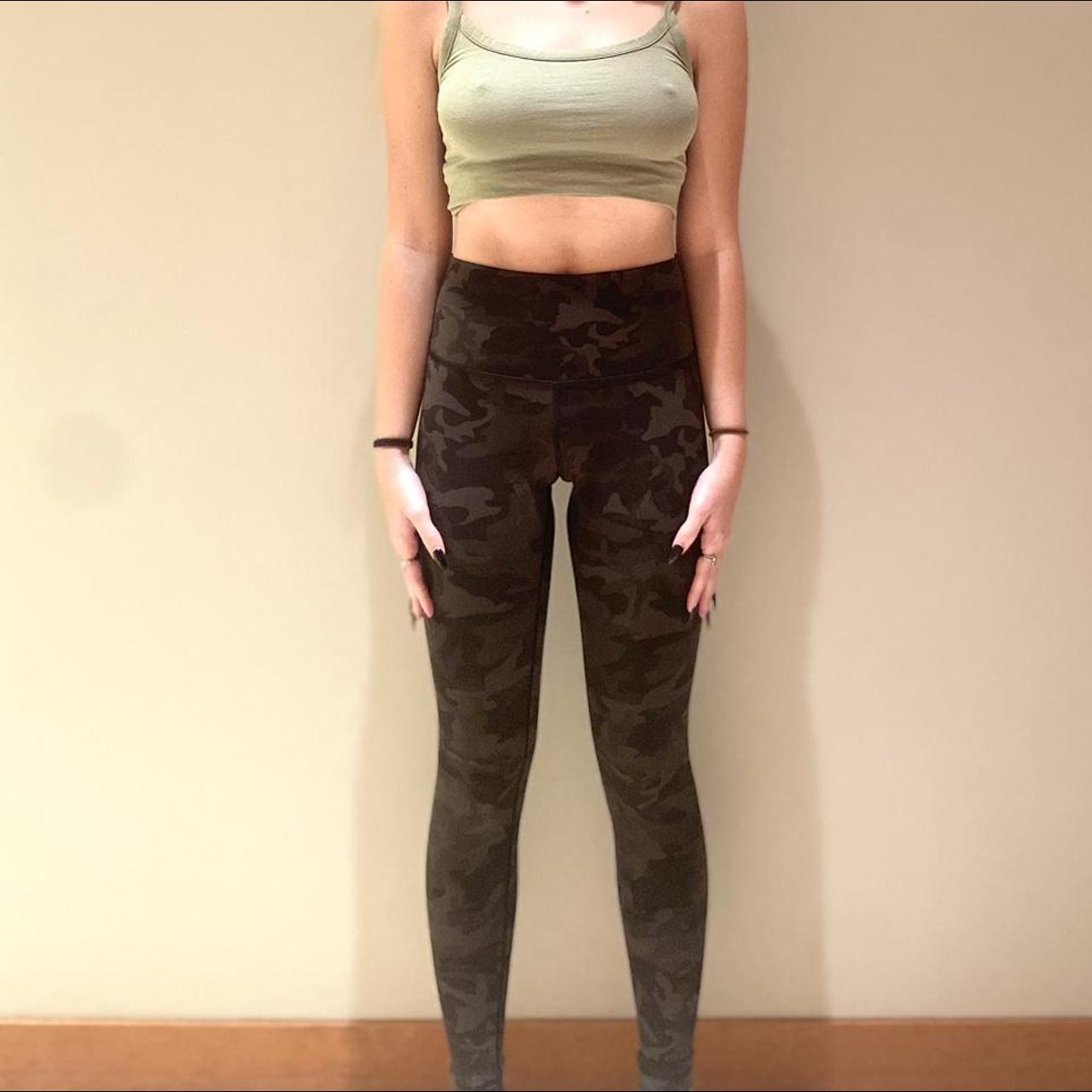 Lululemon army pattern green leggings. size 4. great... - Depop