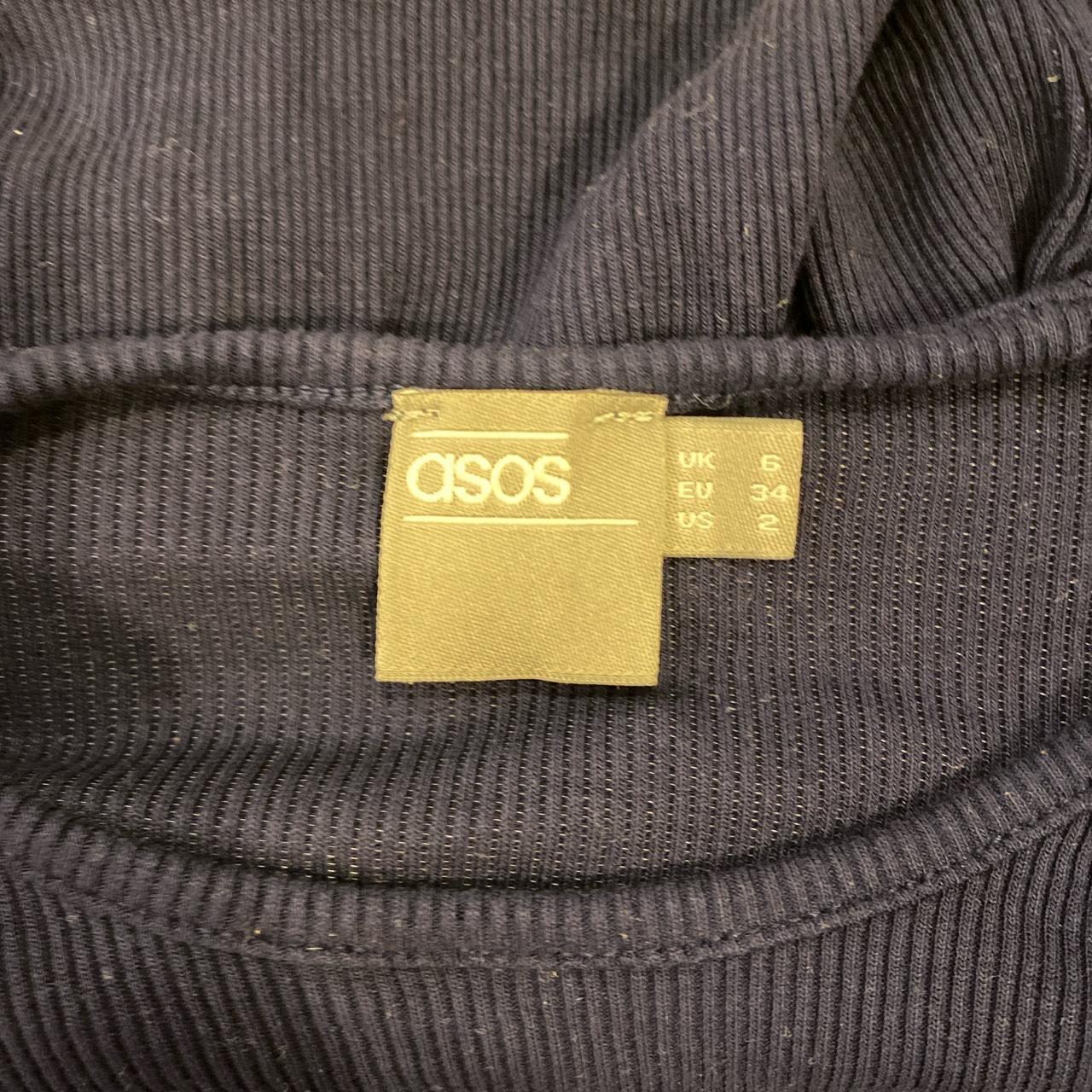 ASOS - navy blue, ribbed, long sleeve dress! Very... - Depop