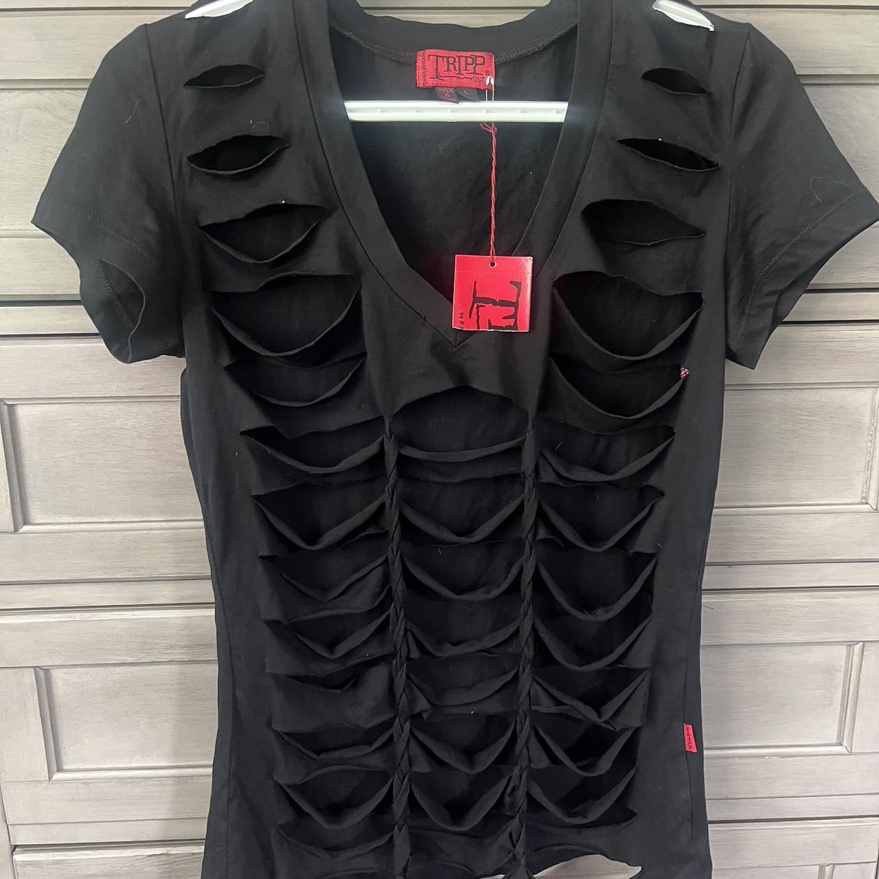 Tripp NYC Women's Black T-shirt | Depop