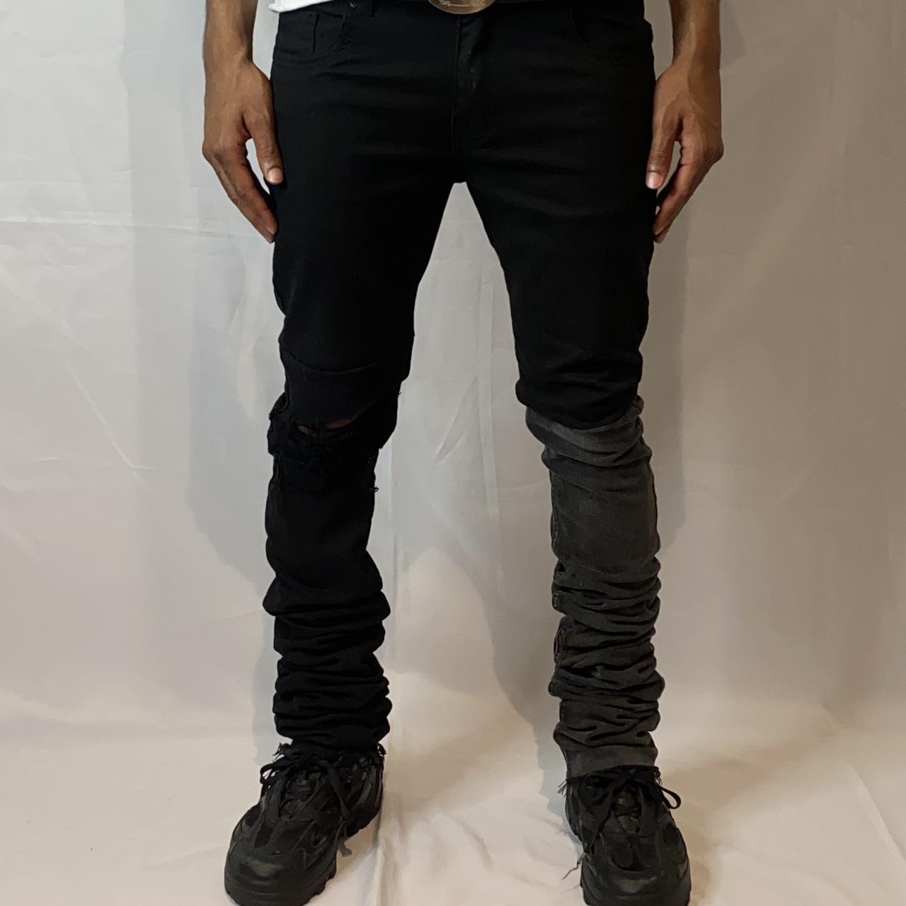 “3” Stacked Jean Stacked Jeans made of 3 recycled... - Depop