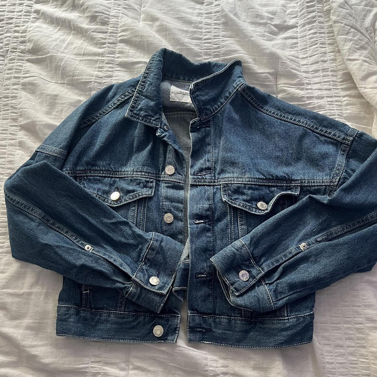 cropped h&m denim jacket #denimjacket - Depop
