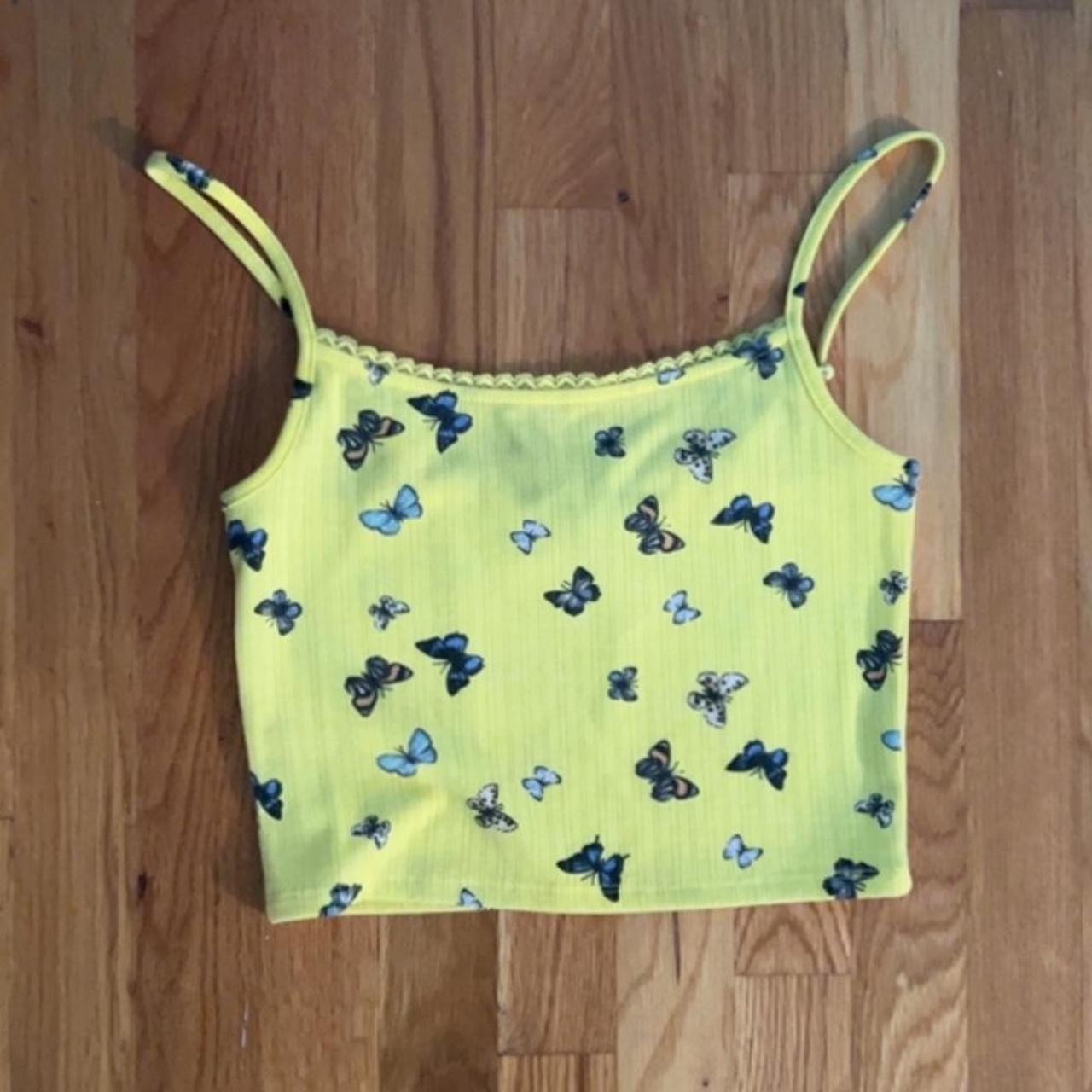 forever 21 y2k / kidcore yellow butterflies... - Depop