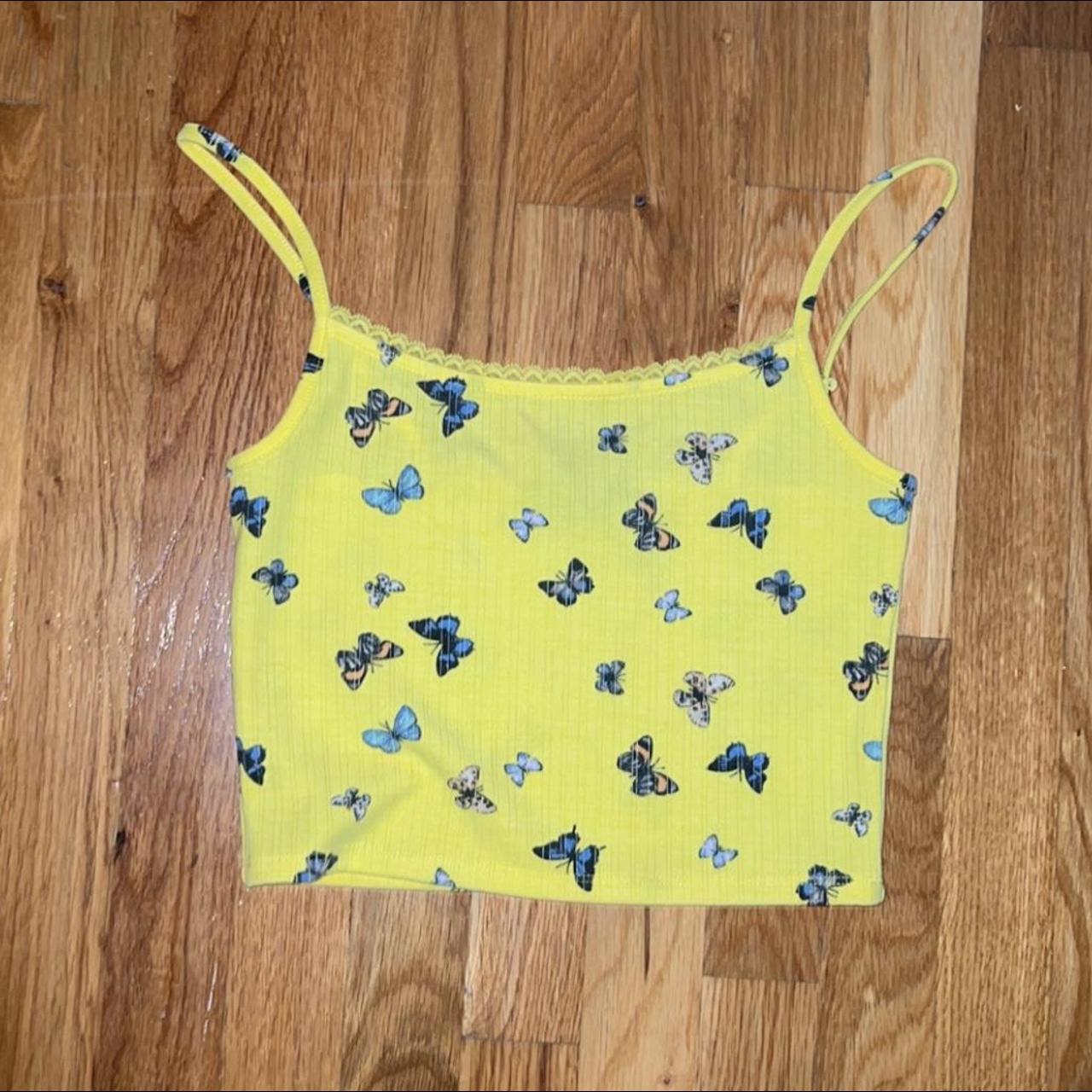forever 21 y2k / kidcore yellow butterflies... - Depop