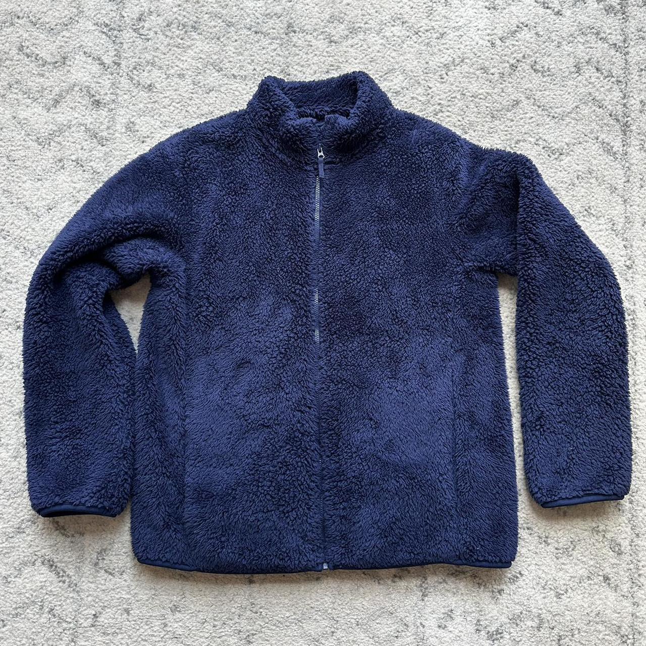 UNIQLO Navy Blue Sherpa Jacket 💙 fits like... - Depop