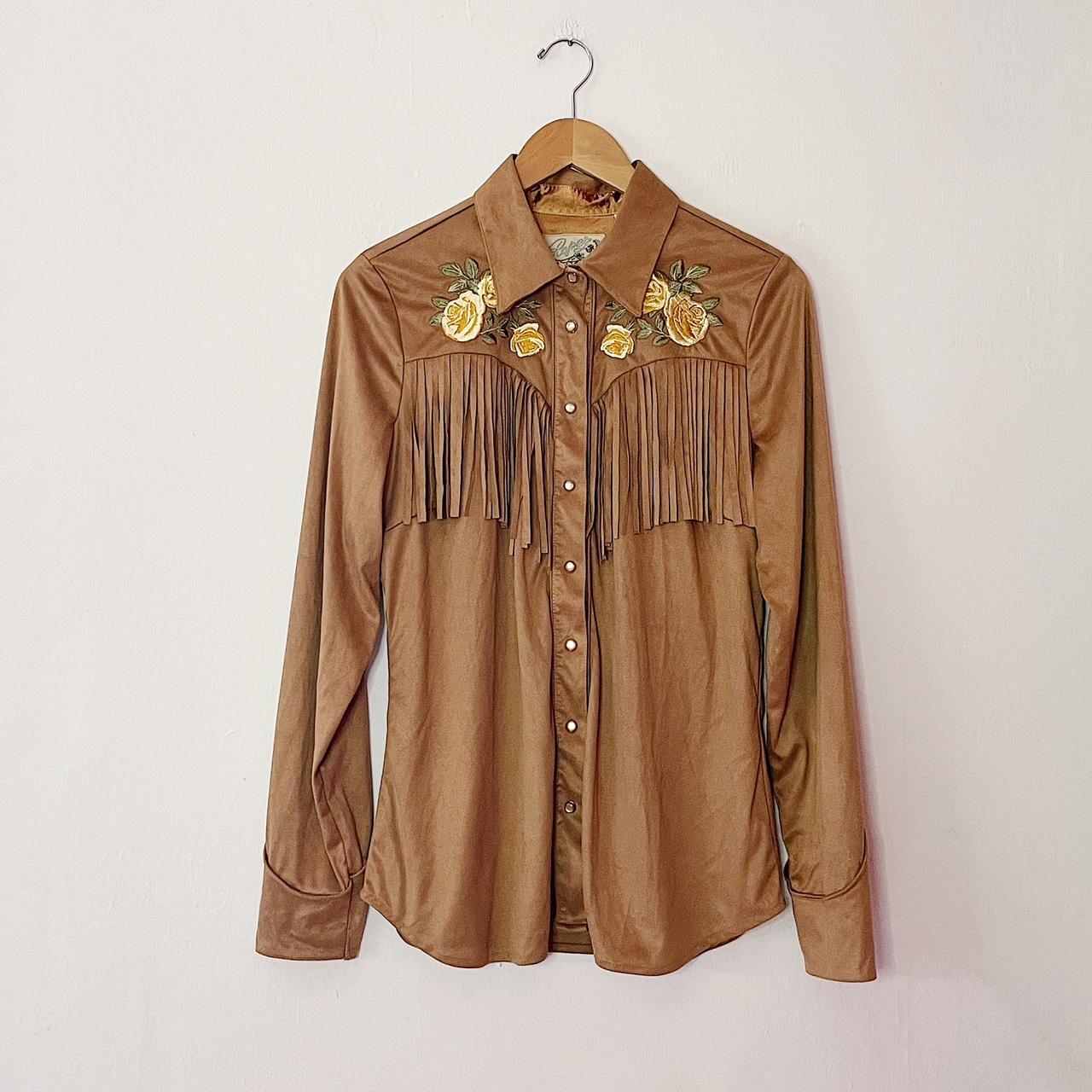 Roper brand western cowgirl style faux suede button... - Depop