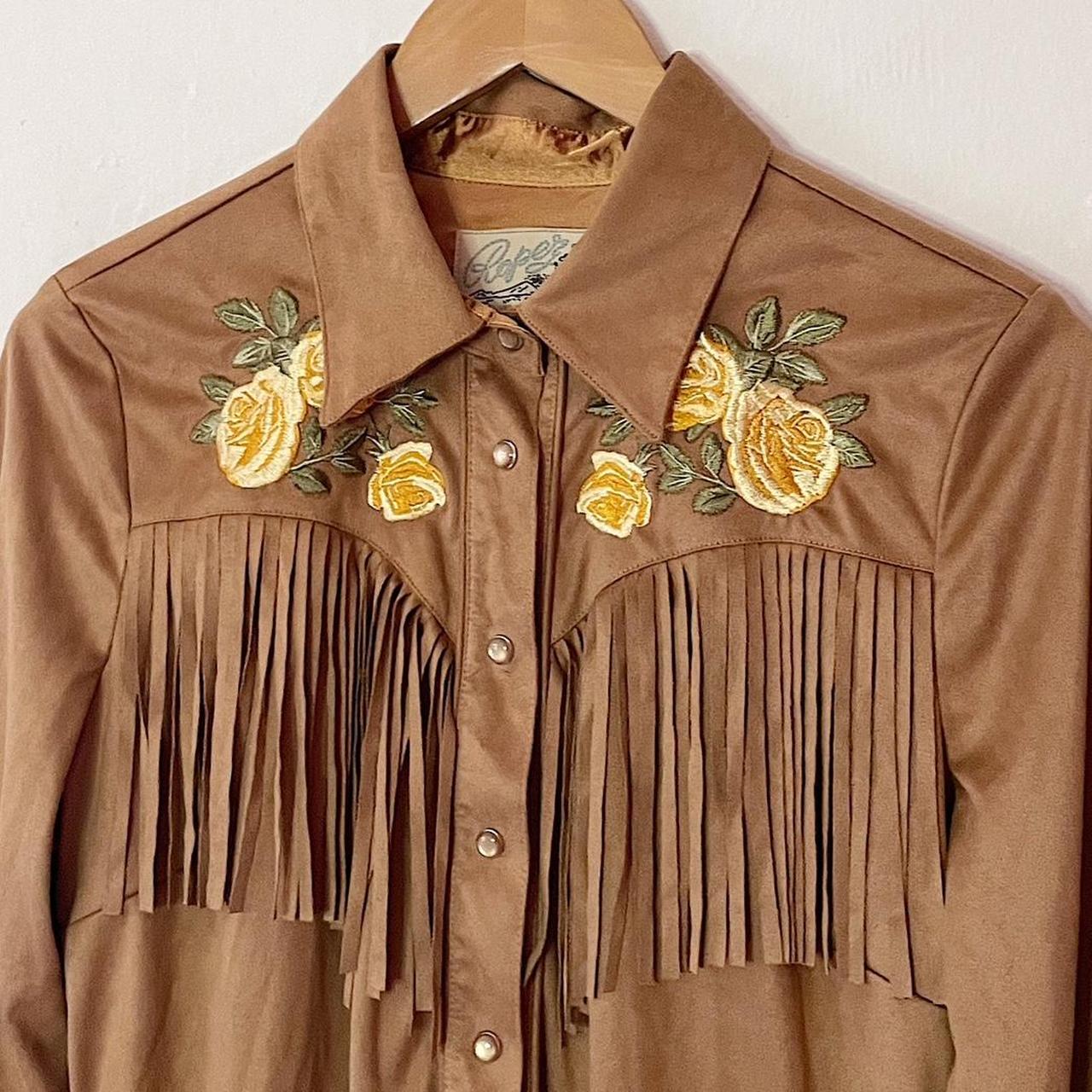 Roper brand western cowgirl style faux suede button... - Depop