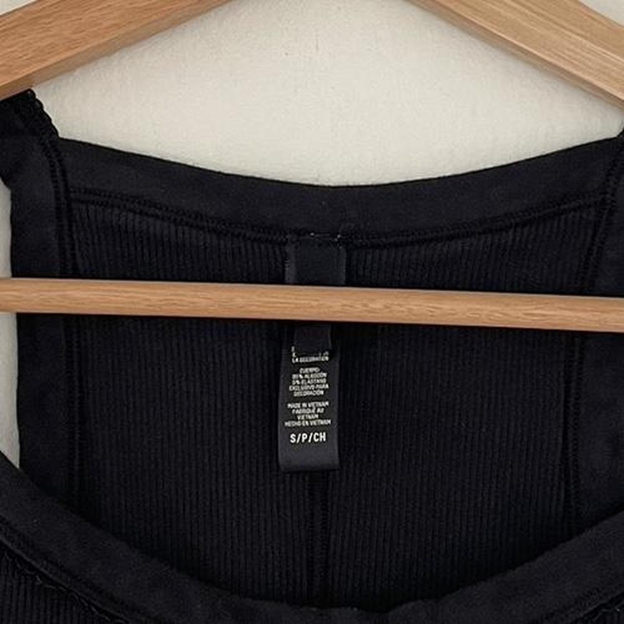 Skims black cotton rib knit lace trim tank top with... - Depop