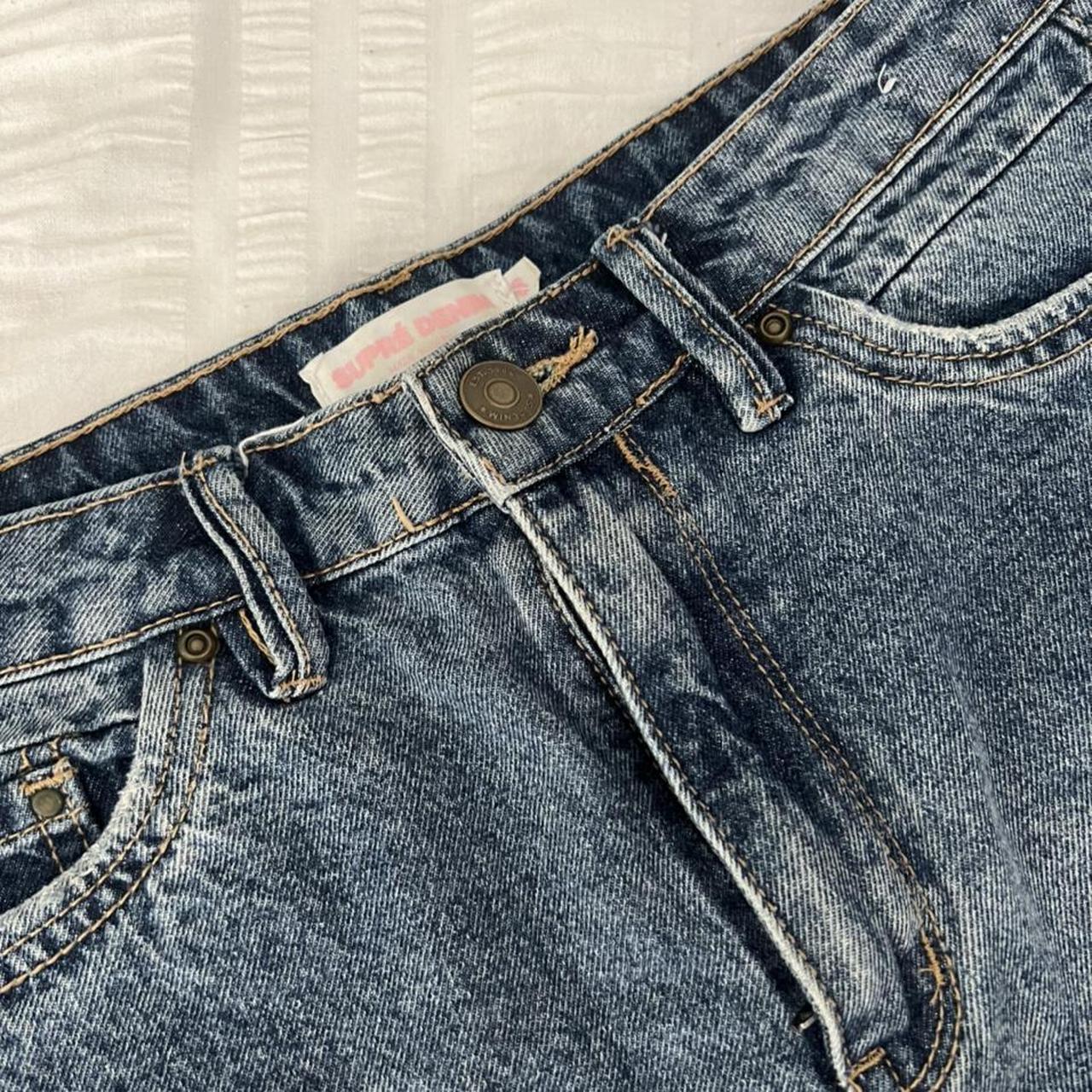 Navy Denim Shorts Barely Worn Depop