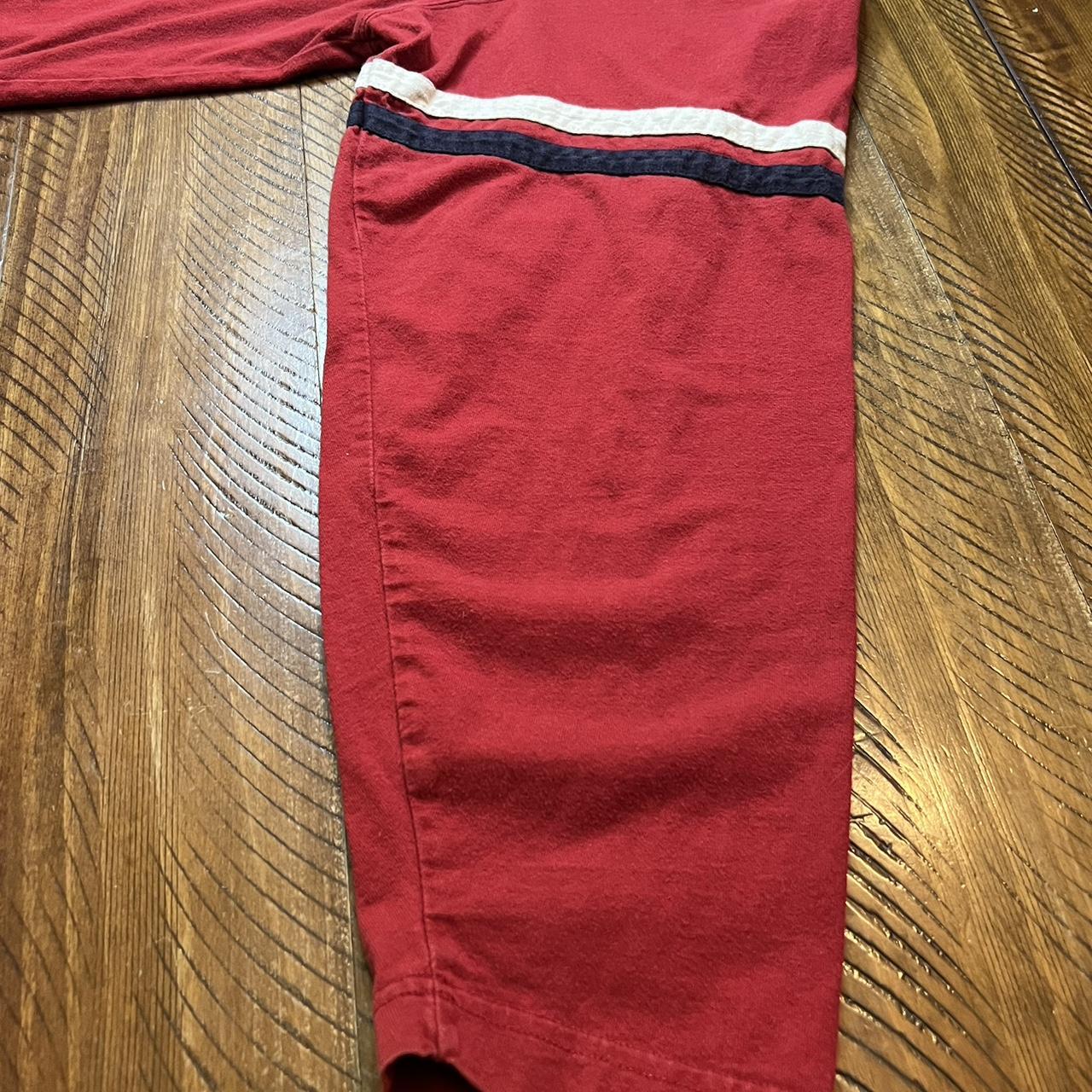 Abercrombie & fitch long sleeve shirt red/white/blue... - Depop