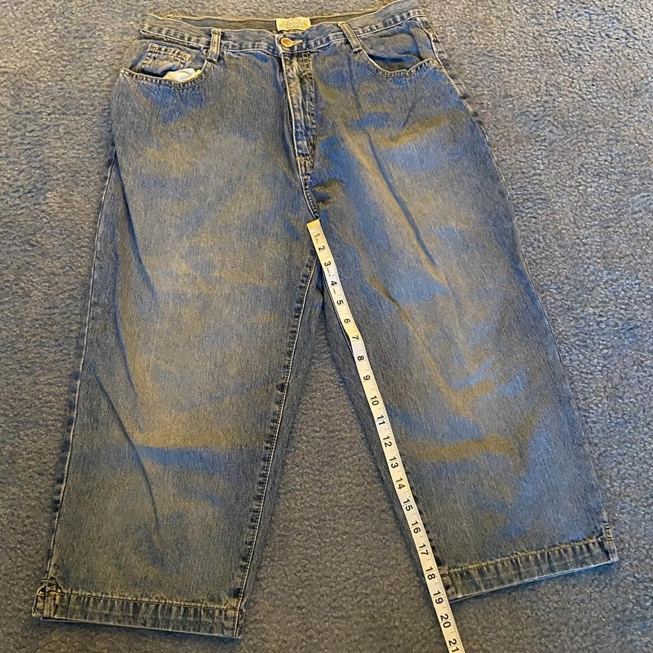 light wash baggy jorts/capris children's size 14 - Depop