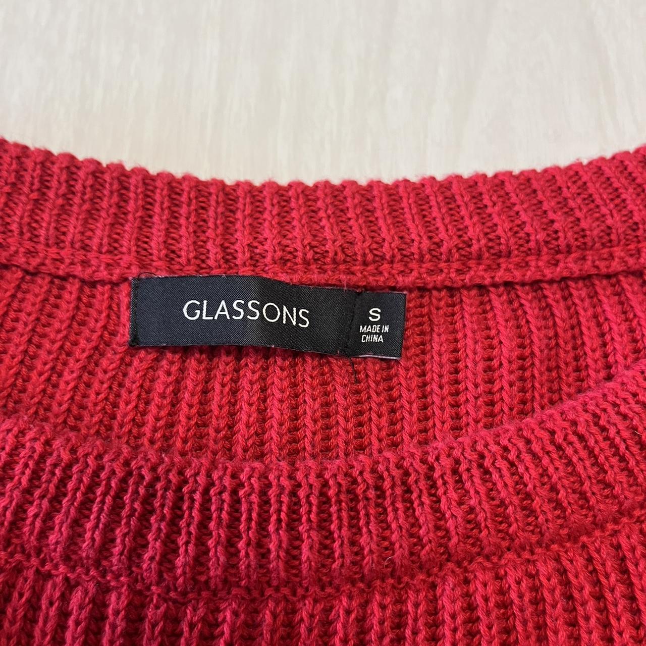 Red glassons cropped cardigan Size s can fit a m... - Depop