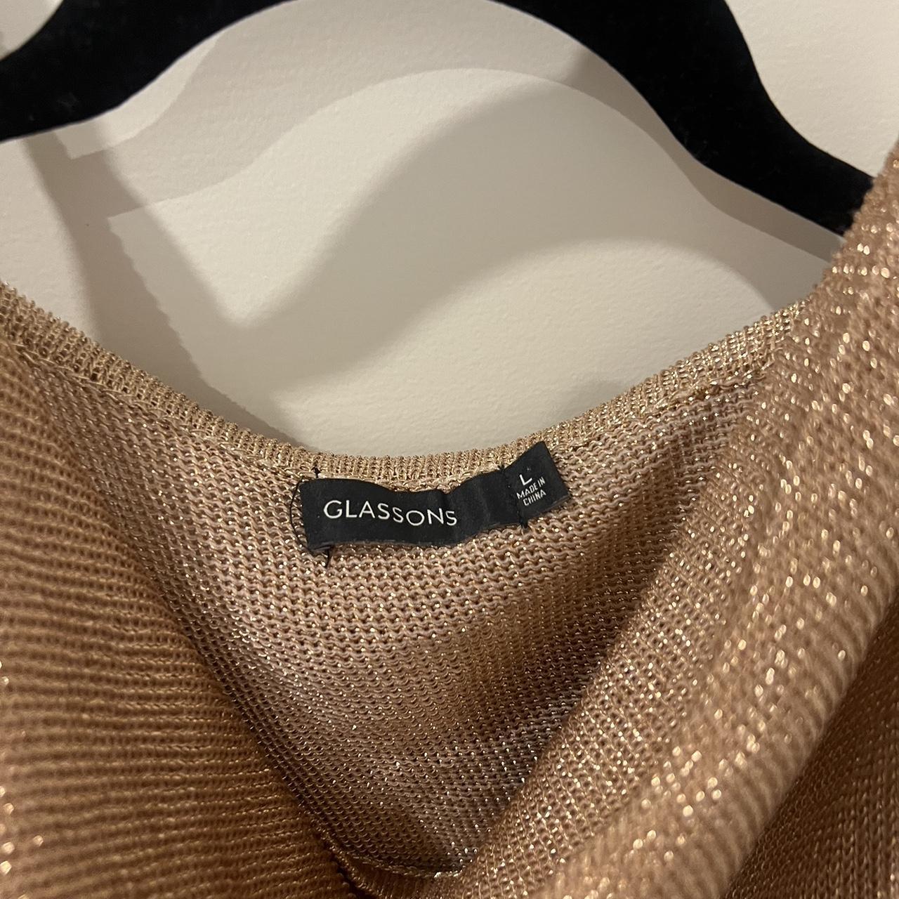 Glassons gold sparkle top and skirt size L never worn - Depop