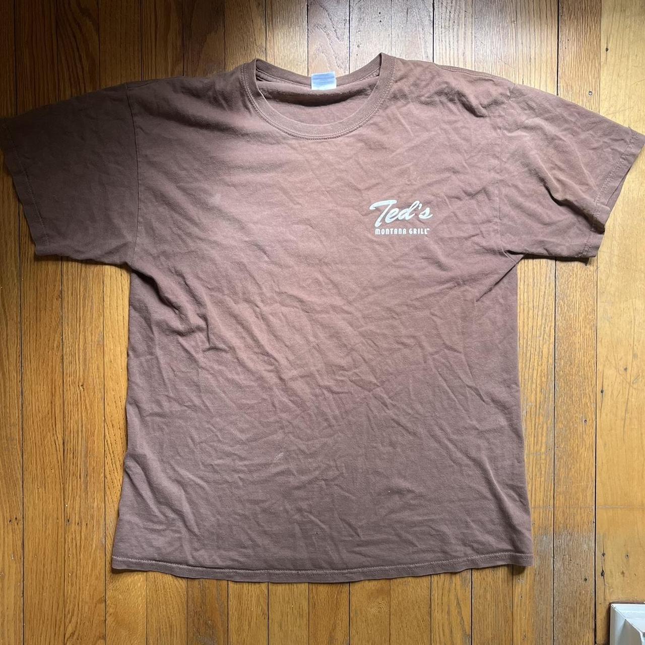 Ted’s Montana Grill brown graphic tee. Graphics have... - Depop