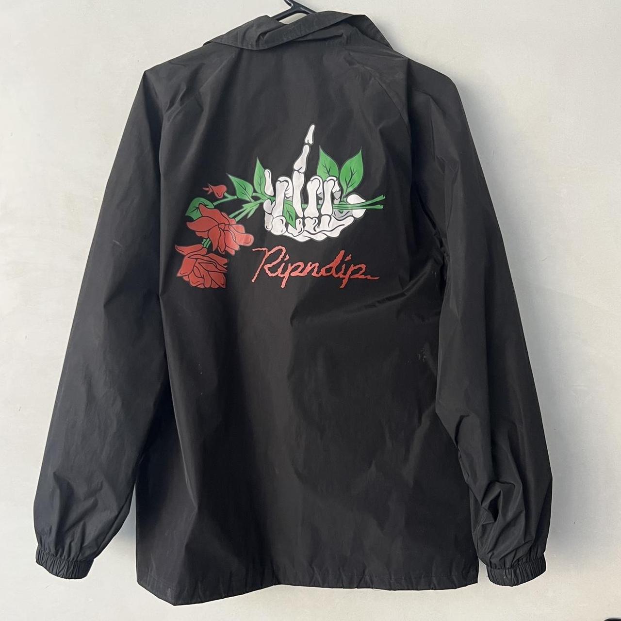 Rose middle finger ripndip coach jacket. Slight... - Depop