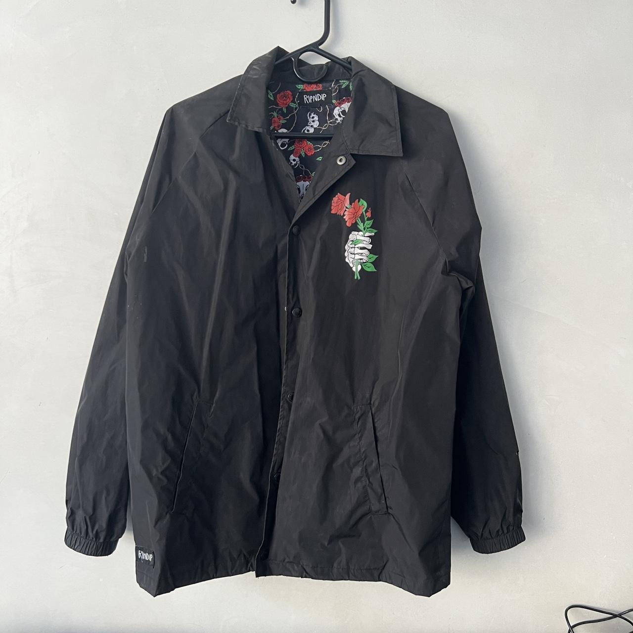 Rose middle finger ripndip coach jacket. Slight... - Depop