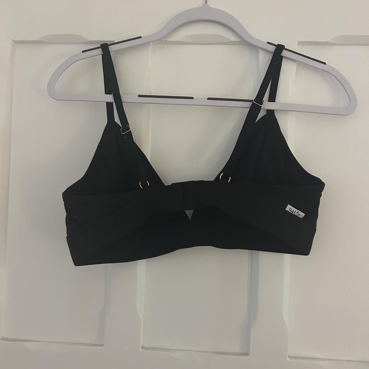 Black Natv bralette with gold metal XXL (16) BNWOT - Depop