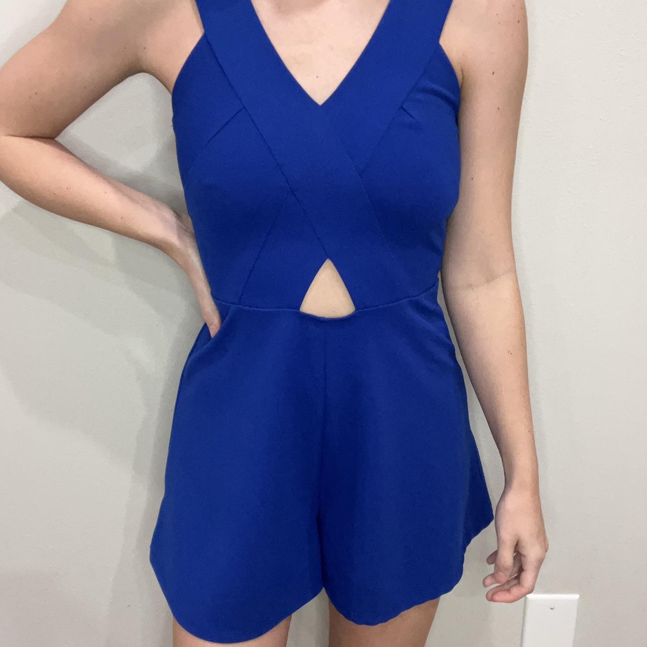 cobalt blue romper - Depop
