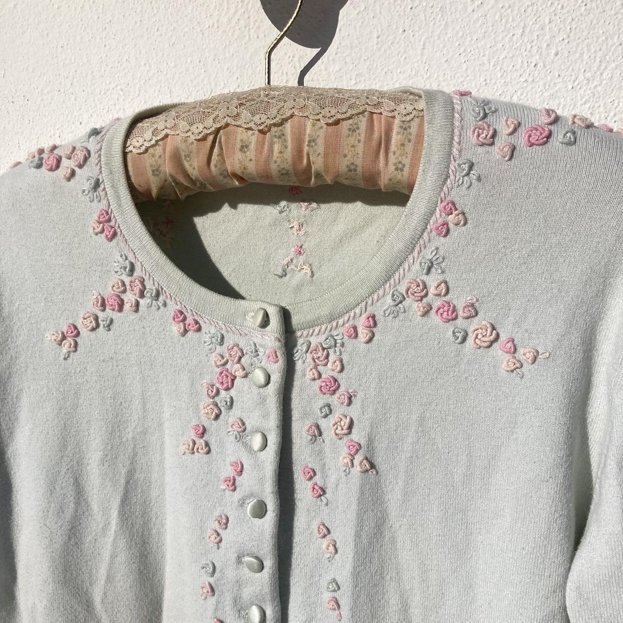 Prettiest fairycore coquette cardigan with rosebud... - Depop